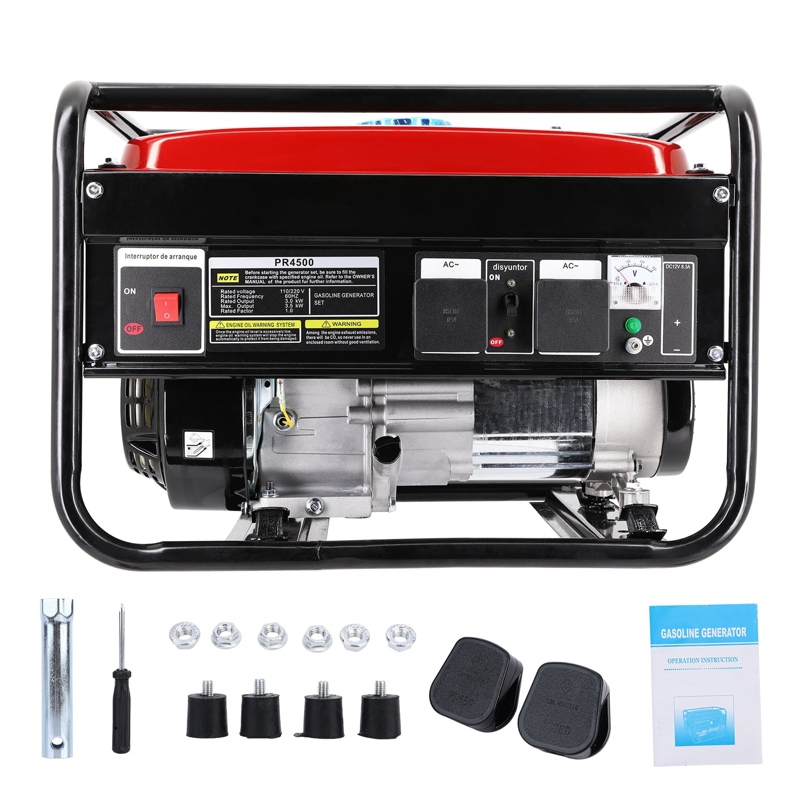 Hzsb AC Single-Phase Gas Generator, Small Portable Outdoor Generator ...