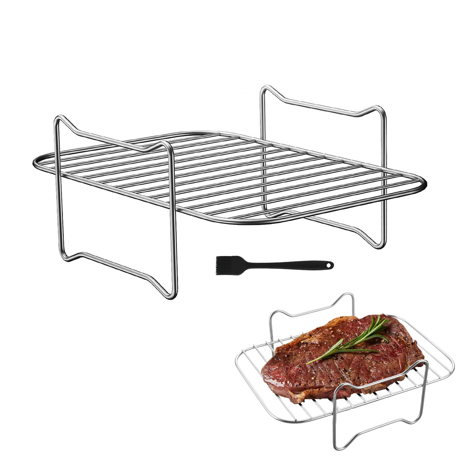 Hzsb Air Fryer Rack Stainless Steel Dehydrator Grill Enhanced Airflow ...
