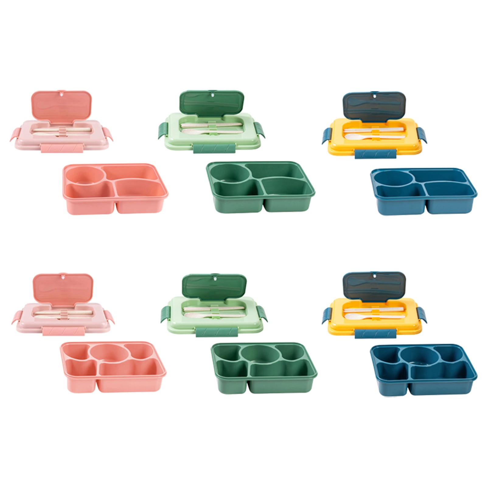 Hzsb Bento Lunch Box with Leakproof Sauce Box Multi-Compartment Snack ...