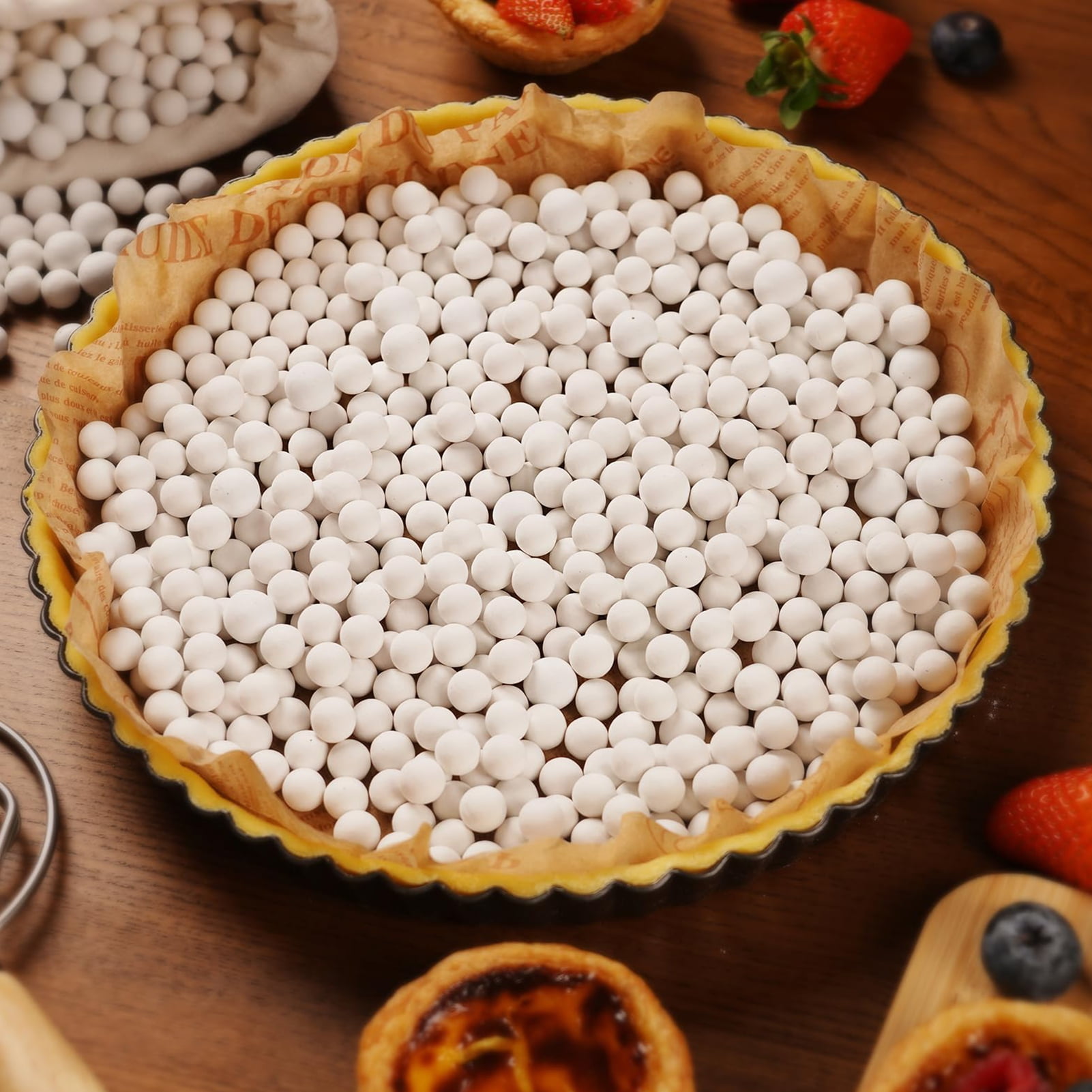 Hzsb Ceramic Pie Weights Baking Beans 1.1/2.2Lb Reusable 10mm Natural ...