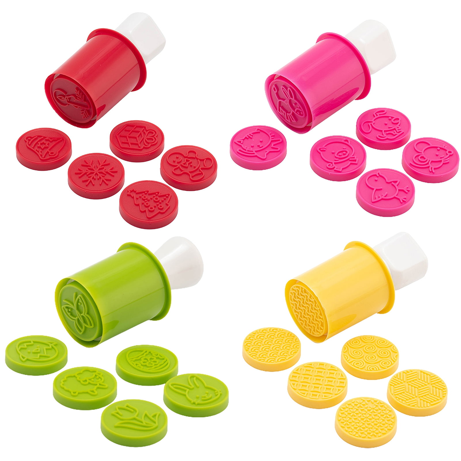 Hzsb Christmas Cookie Stamps Set 6 Styles Cookie Cutters Molds Plunger ...