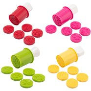 Colorful Silicone Cookie Stamp Set of 6 Designs, Plastic, Silicone ...