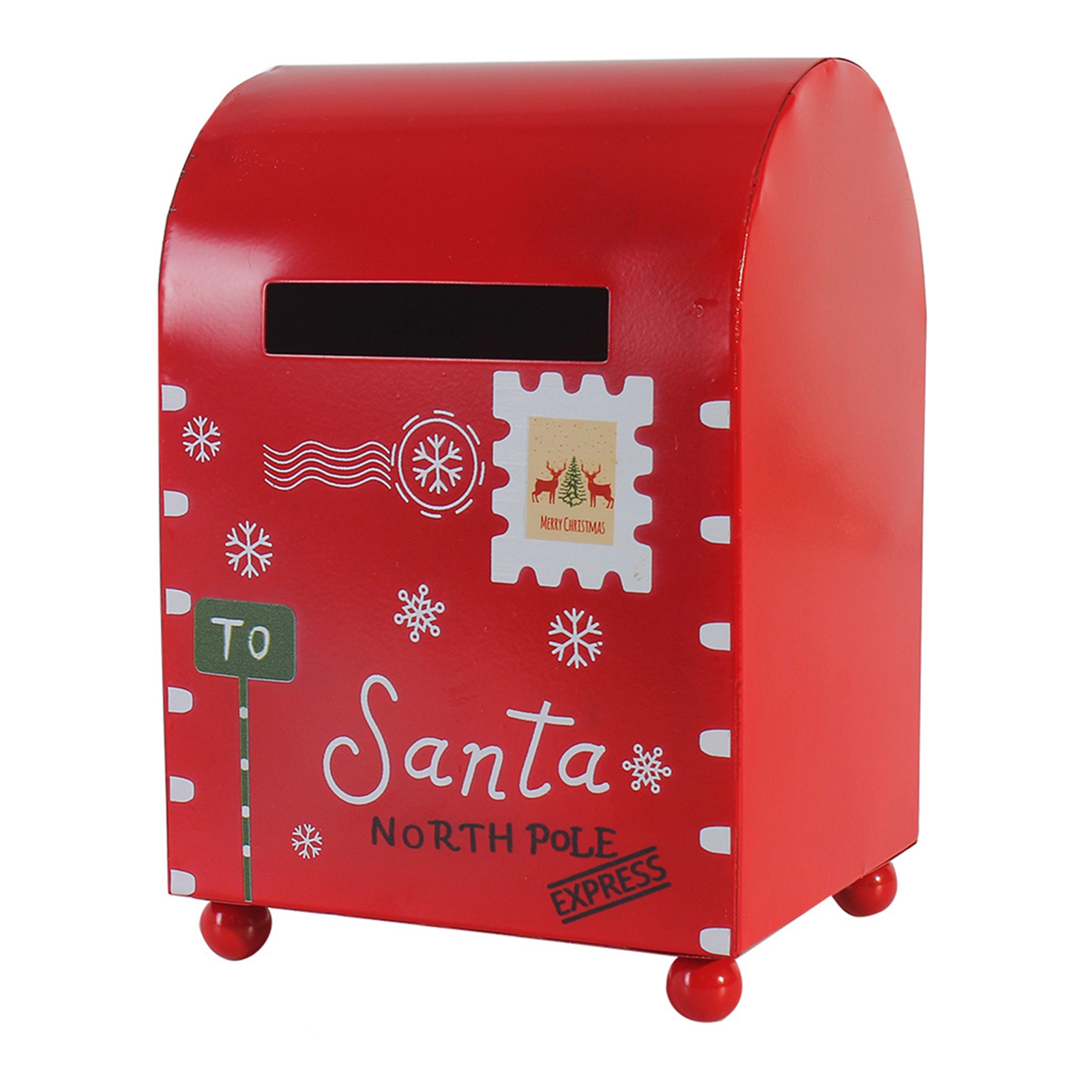 Hzsb Christmas Post Box Santa Letter Box Metal Letters to Santa Mailbox ...
