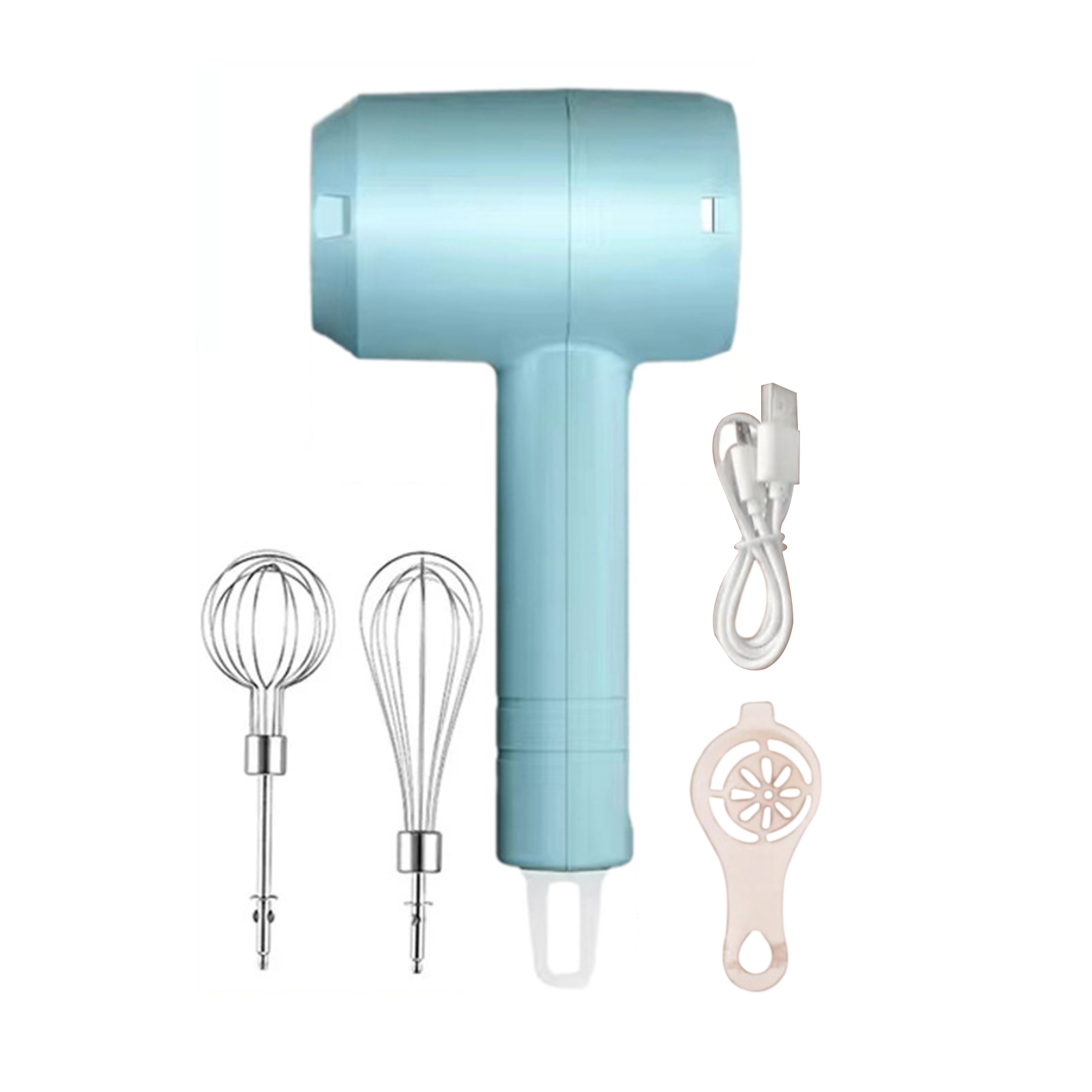 Hzsb Cordless Electric Egg Beater Handheld Mixer 3-Speed Control USB Rechargeable Blender for ...