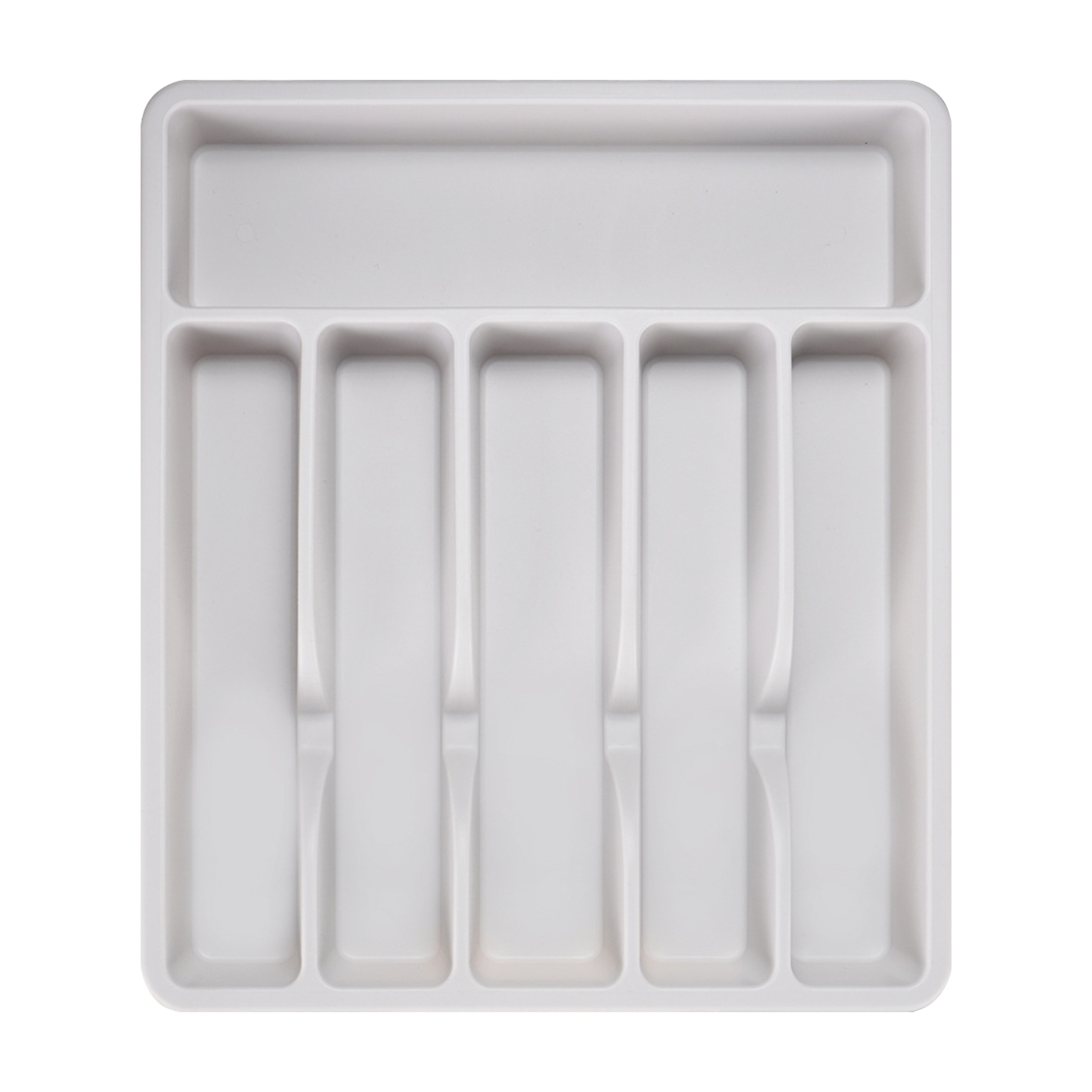 Hzsb Cutlery Drawer Organizer Tray, 6 Compartment Plastic Storage Box ...