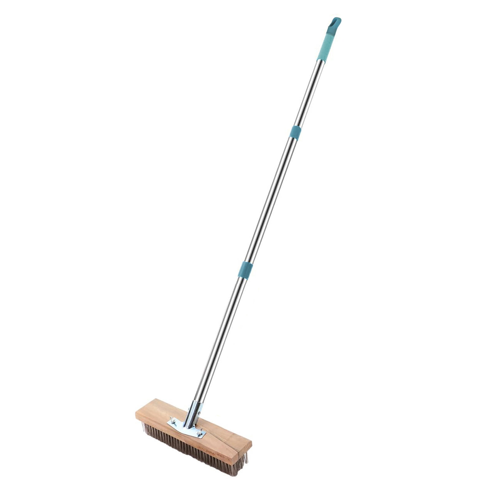 Hzsb Deck Brush with Wooden Handle Stiff Bristle Design Wide ...