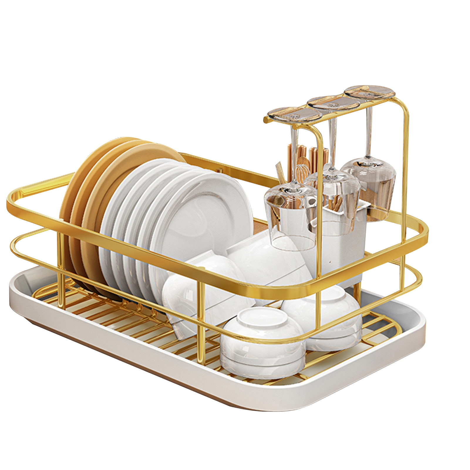 Hzsb Dish Plate Storage Rack Large Capacity Rust-Resistant Adjustable ...