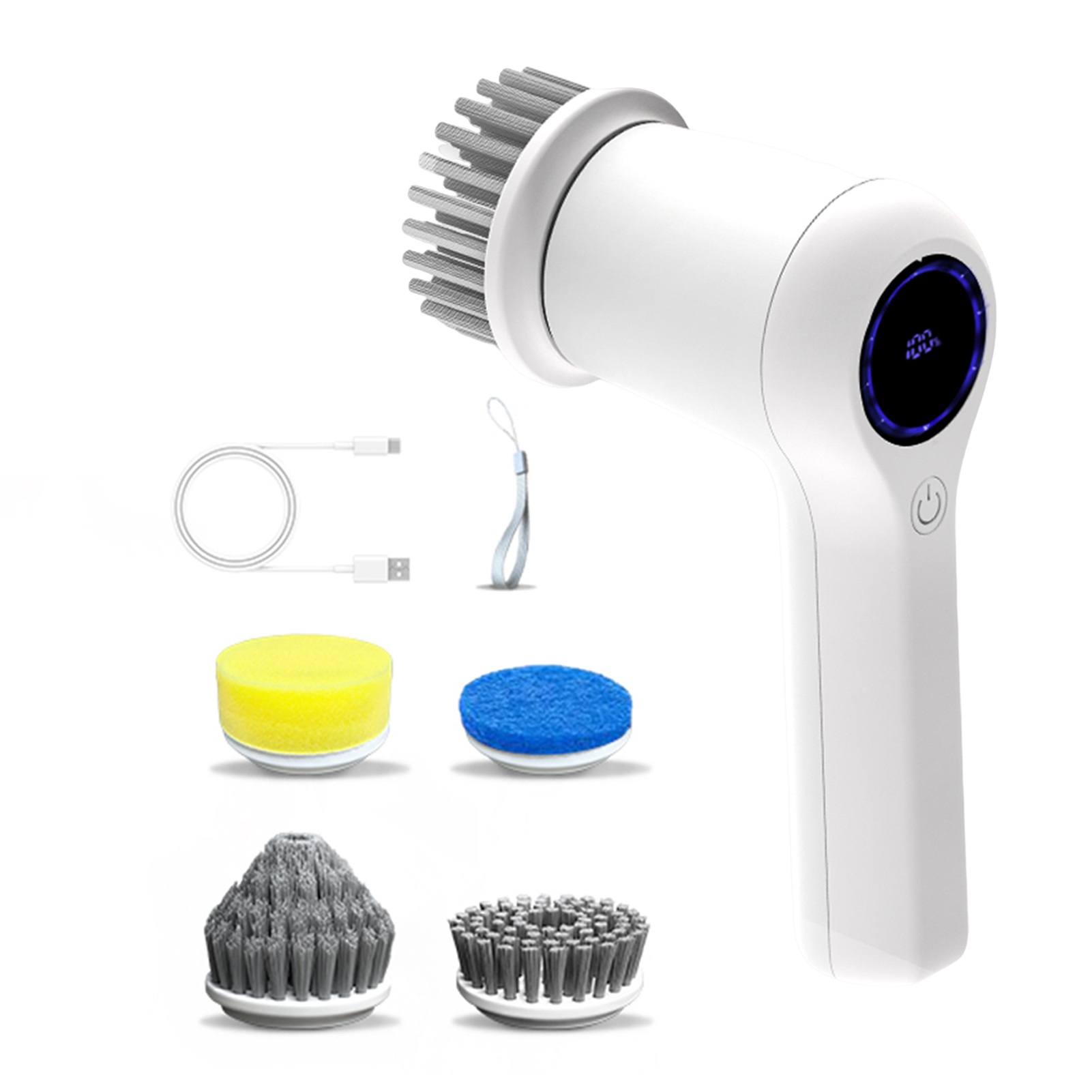 Hzsb Electric Cleaning Brush - Cordless Rechargeable Scrubber with ...