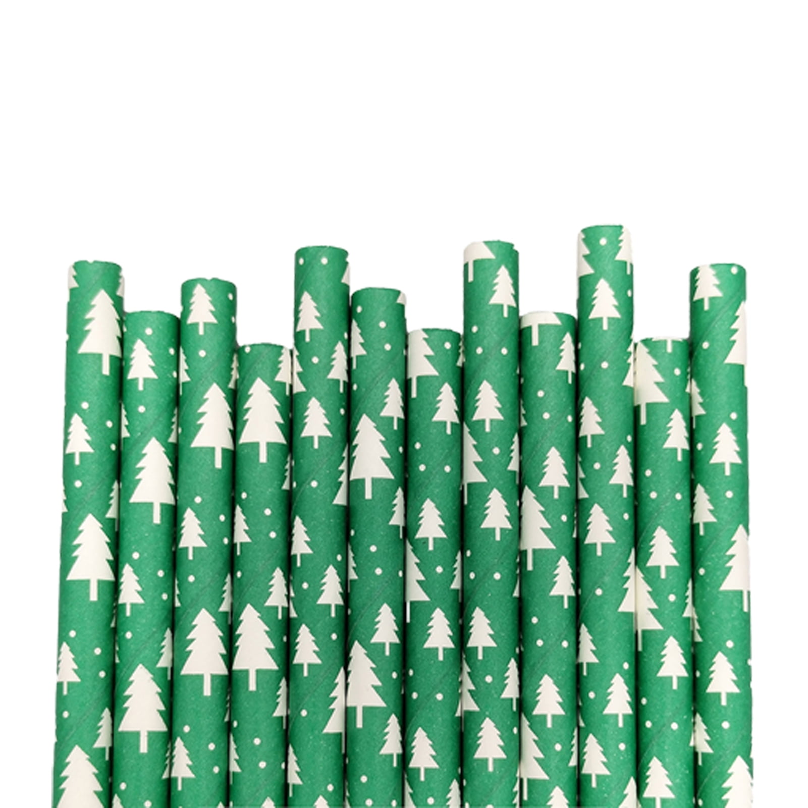 Hzsb Festive Print Disposable Paper Drinking Straws for Christmas New ...