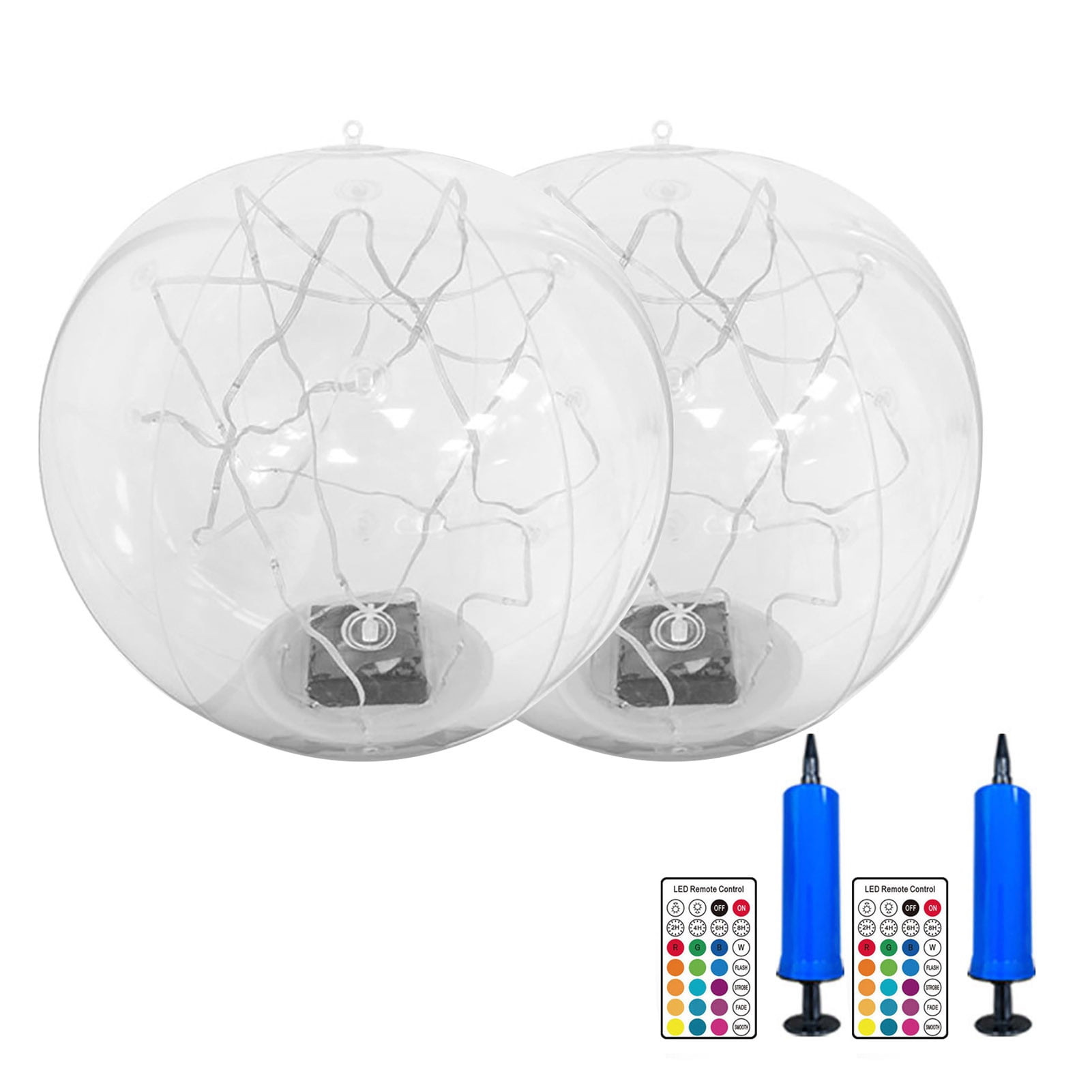 Hzsb Floating Solar Pool Lights Inflatable Light-up Balls Floating ...