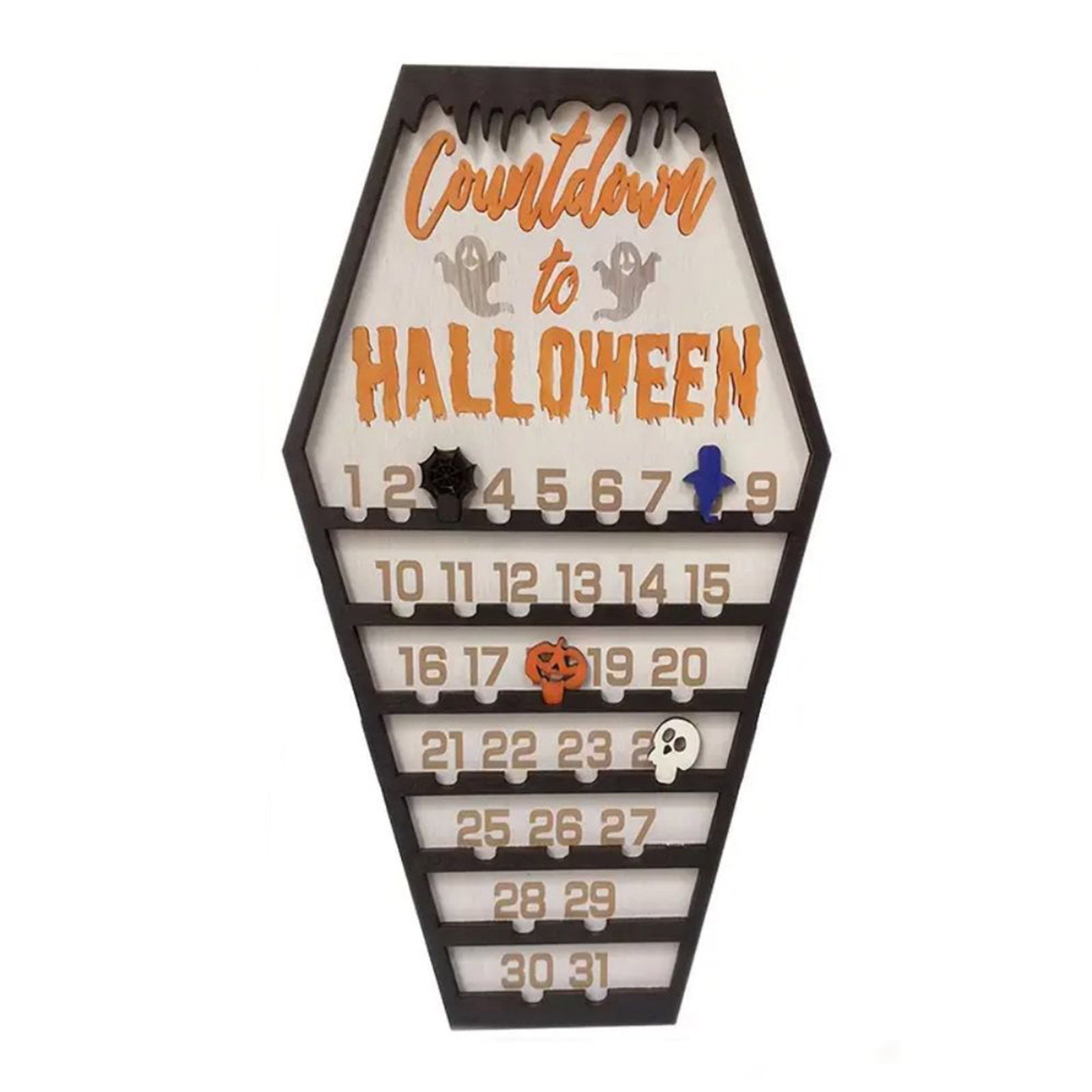 Hzsb Halloween Advent Calendar Wooden Countdown Calendar DIY Moving Bat ...