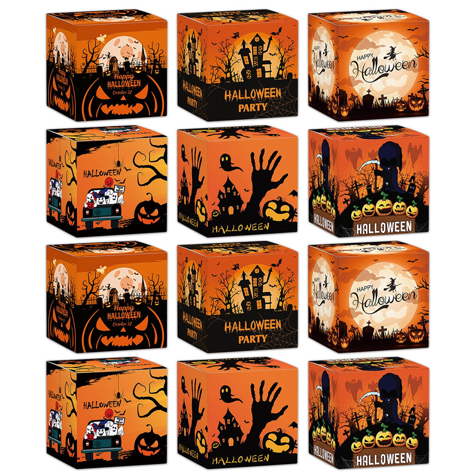 Hzsb Halloween Candy Boxes Trick or Treat Storage for Kids Cookies ...