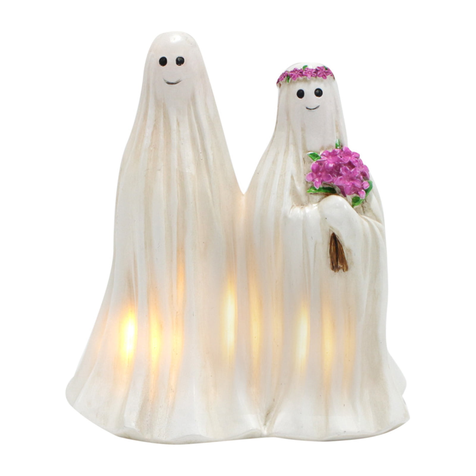 Hzsb Halloween Ghost Bride and Groom Figurines Resin White Ghost Statue ...