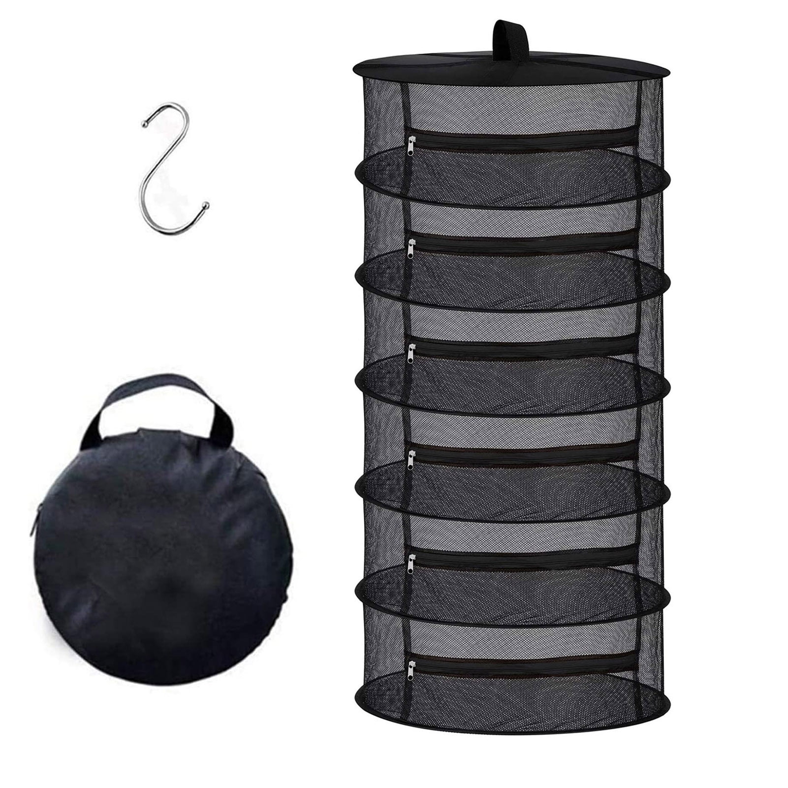 Hzsb Herb Drying Rack 4 Tier Drying Cage with S-shaped Hook Folding ...