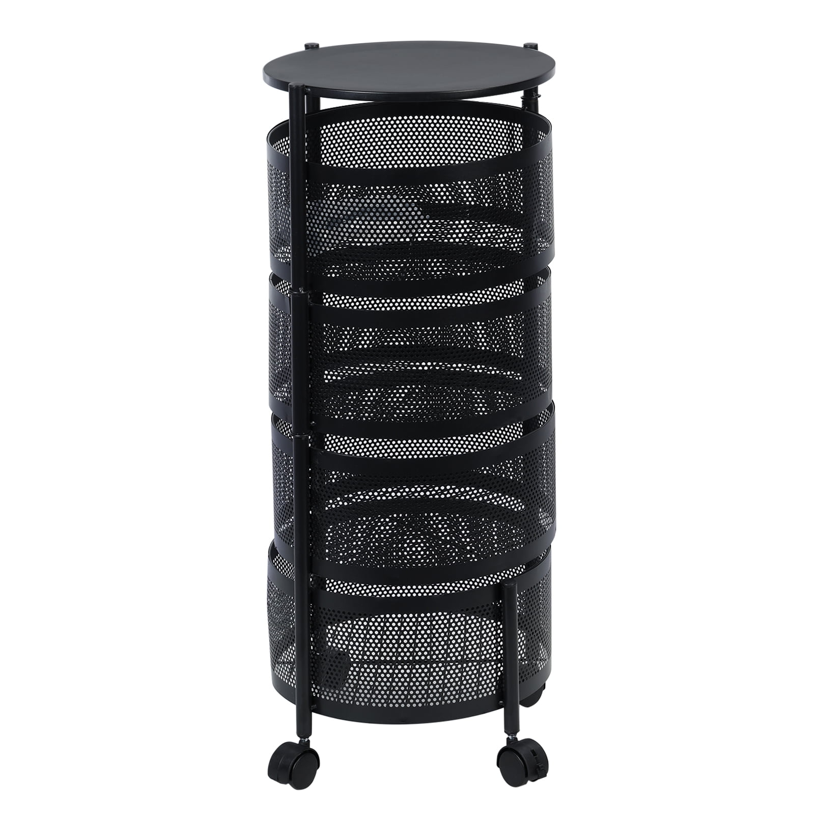 Hzsb Kitchen Storage Cart, 5 Tier Circular Rotating Basket, Large ...