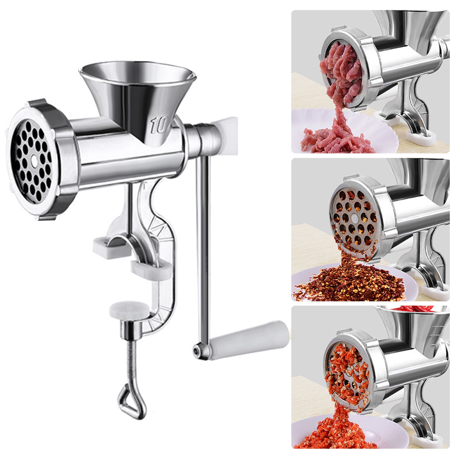 Hzsb Meat Grinder Manual Mincer Sausage Maker Table Mount Pork Mincer ...