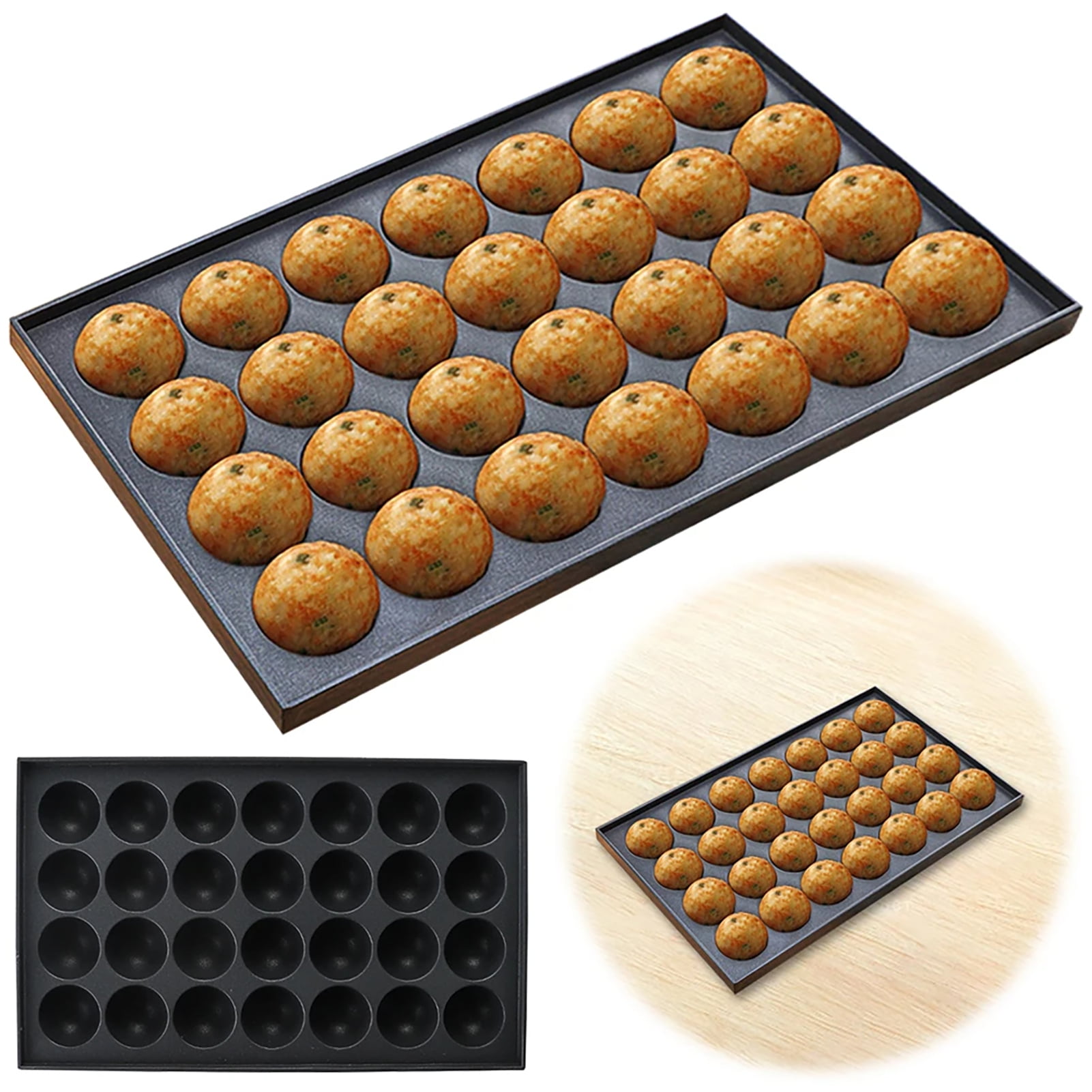 Hzsb Octopus Meatball Grill Pan Nonstick Takoyaki Maker Multi-Purpose ...