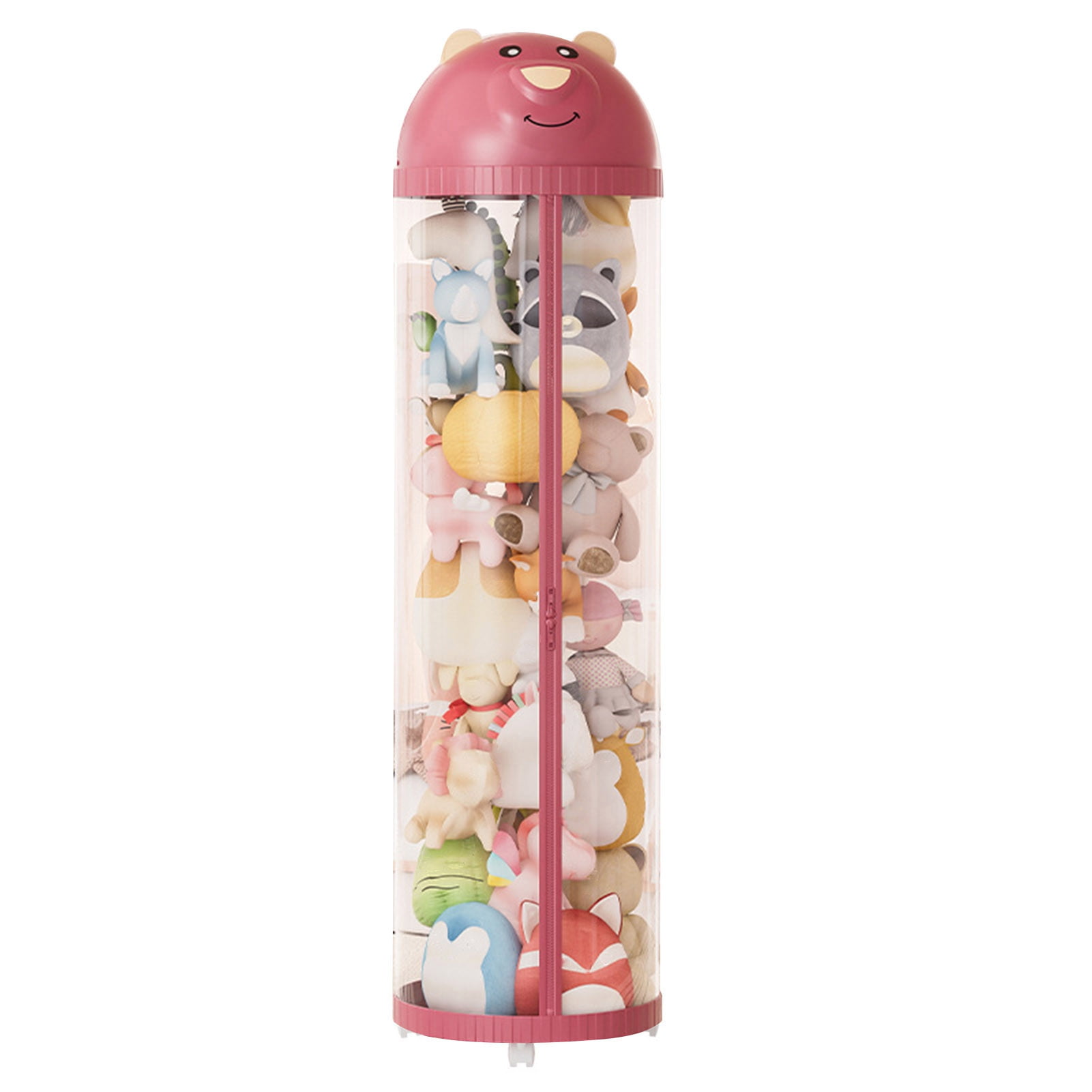 Hzsb Plush Toys Storage Bucket Organizer Transparent Tube Zipper ...