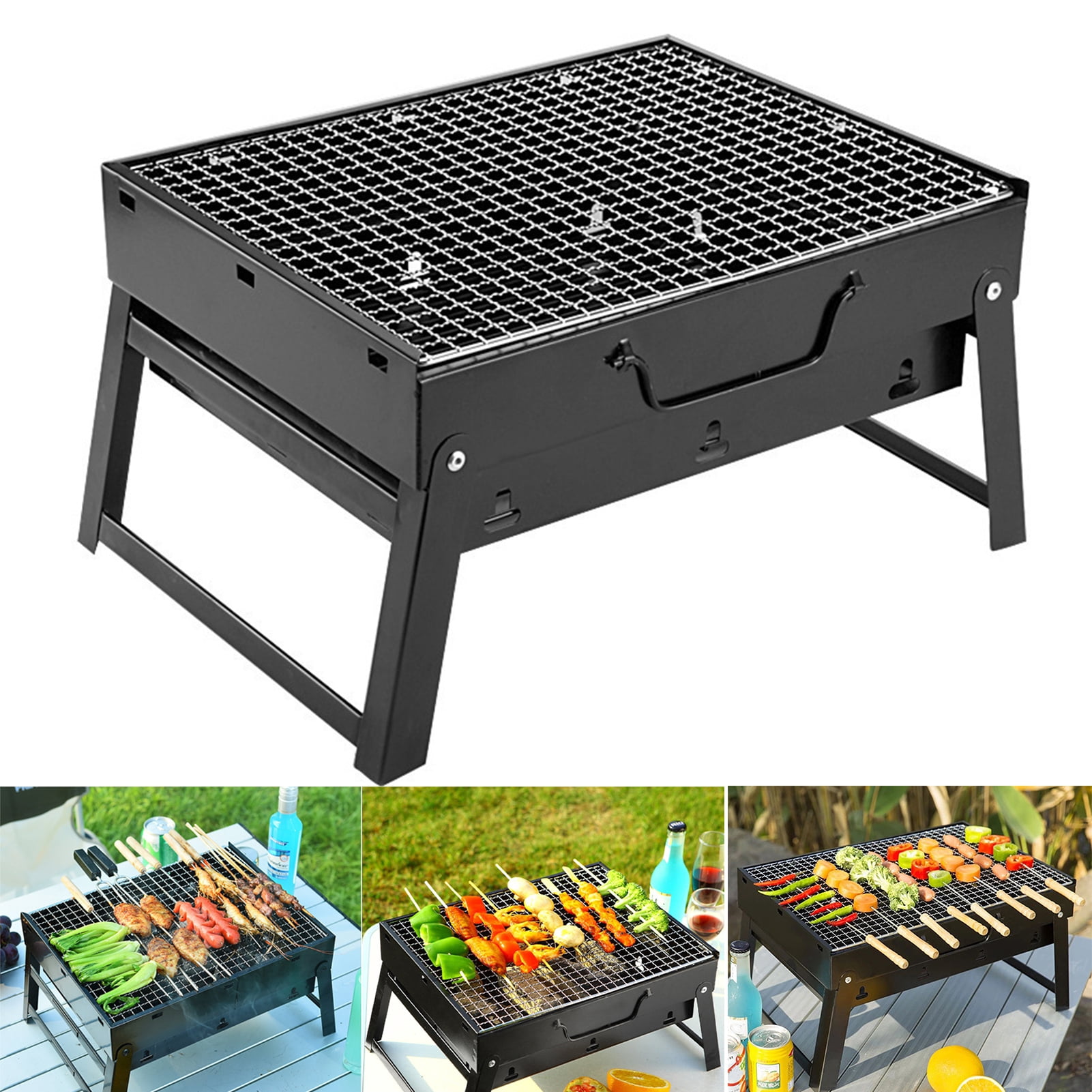 Hzsb Portable BBQ Grill Stainless Steel Easy to Use Removable Grid ...