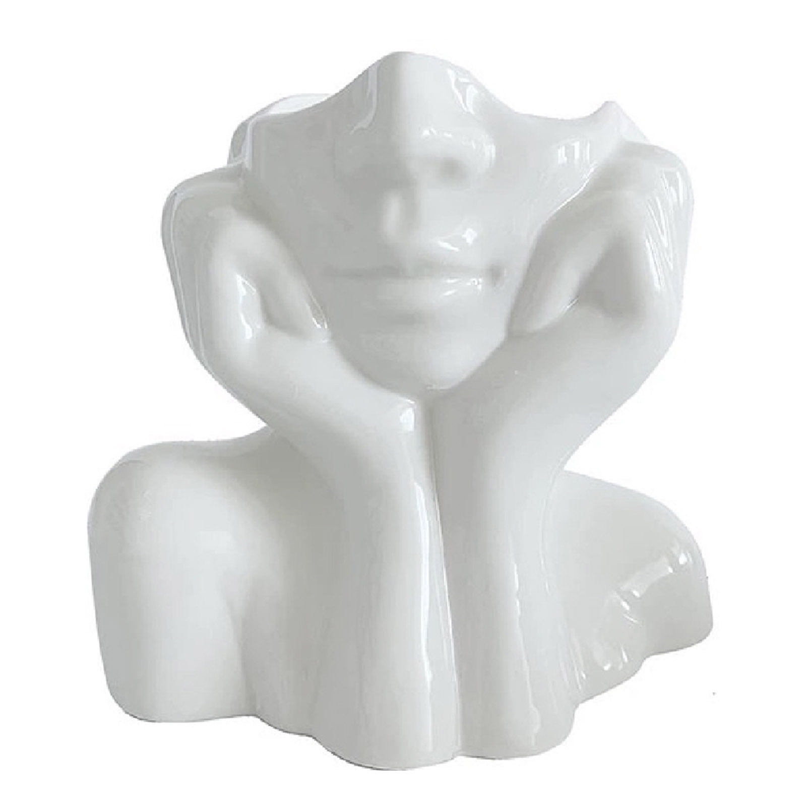 Hzsb Resin Face Vase Flower Pot Abstract Art Vase Female Form Modern ...