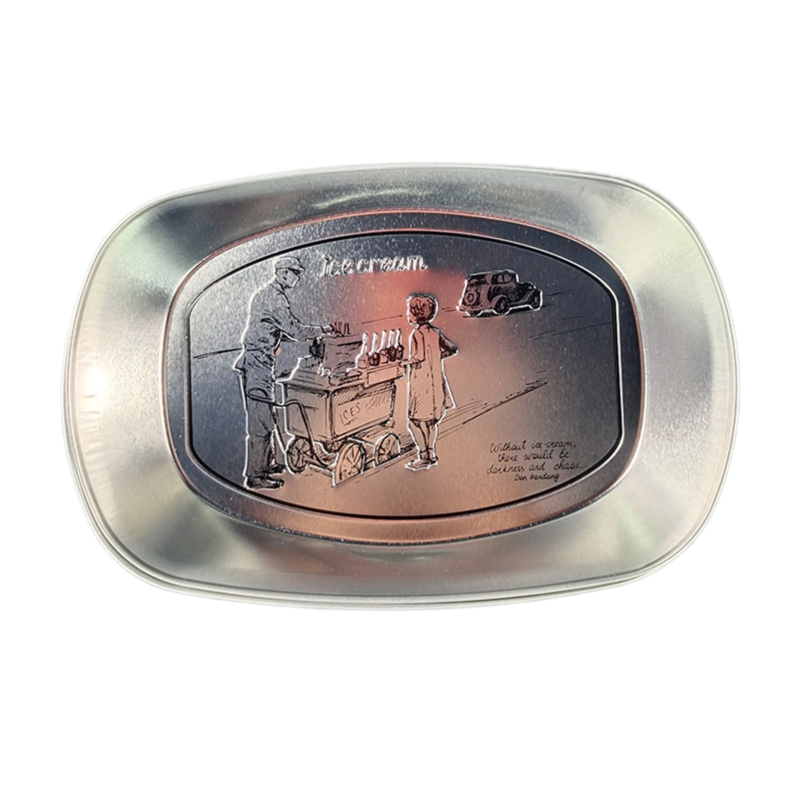 Hzsb Retro Tinplate Dinner Plate Stainless Steel Serving Tray Round ...