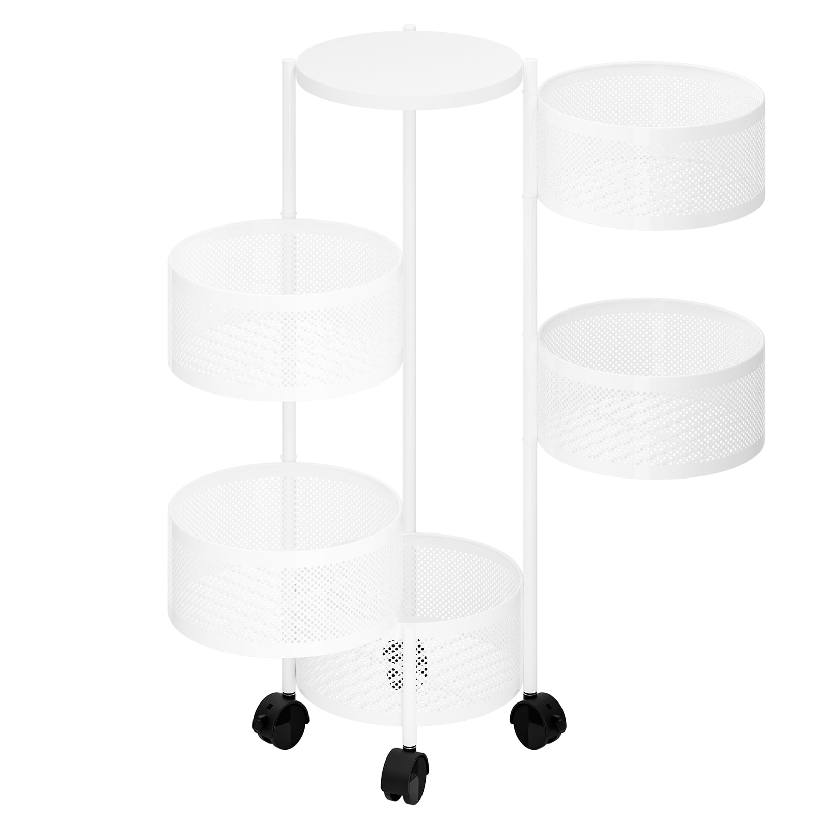 Hzsb Rotating Storage Rack, Fruit Basket for Kitchen, 3/4/5 Tier ...