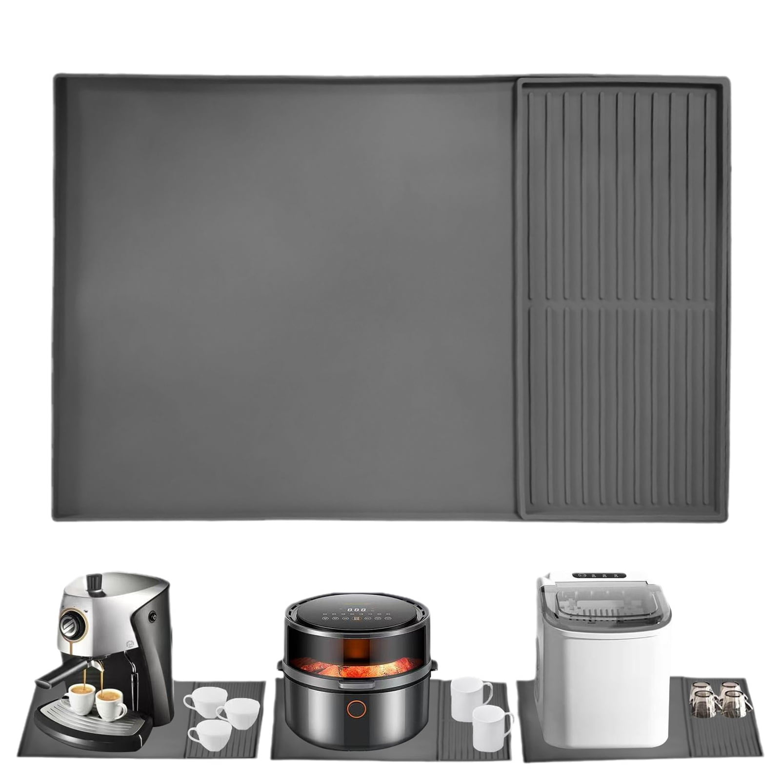 Hzsb Silicone Coffee Mat with Raised Edges Bar Mat Spill-proof Easy to ...