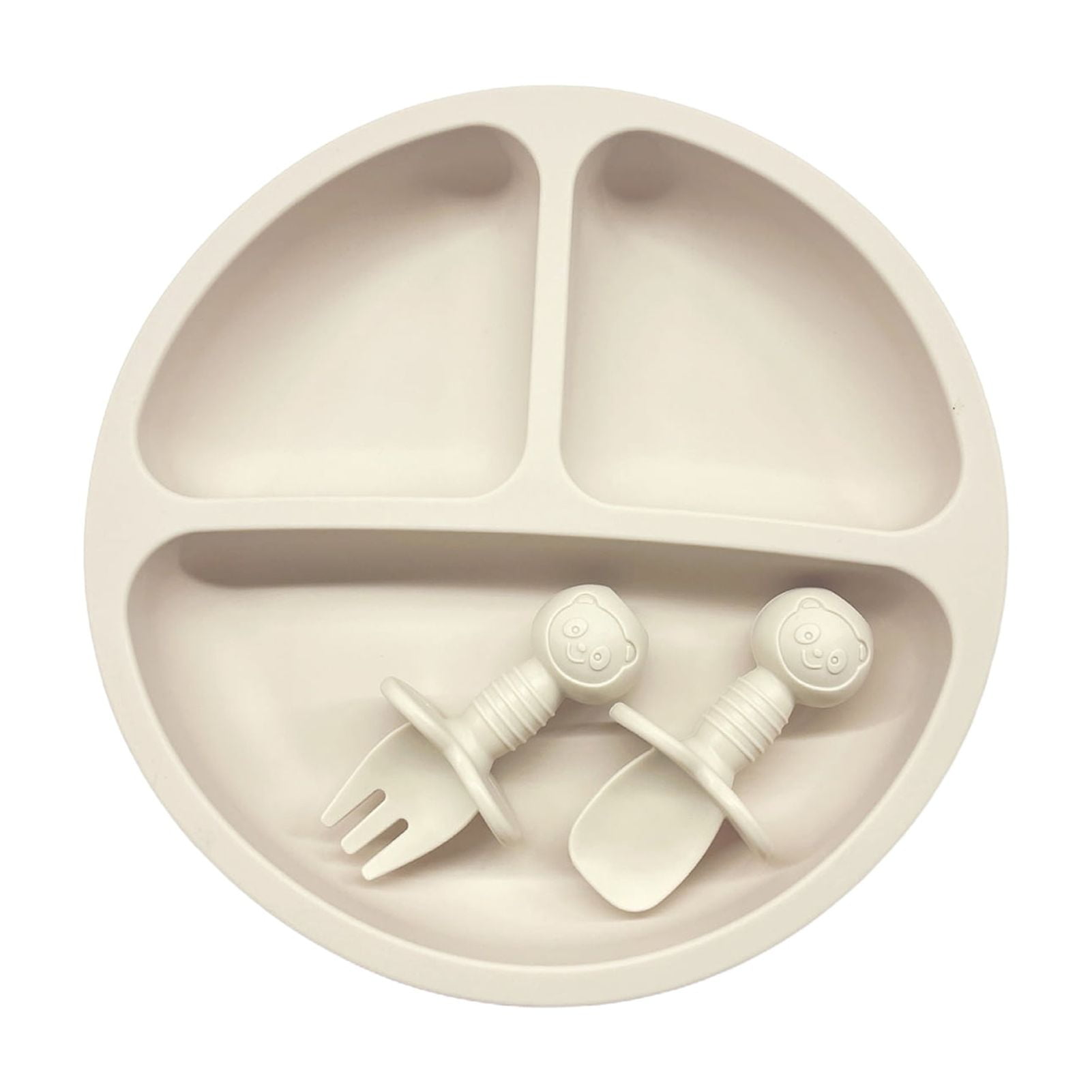 Hzsb Silicone Toddler Cutlery Set with Suction Plate Forks And Spoons ...