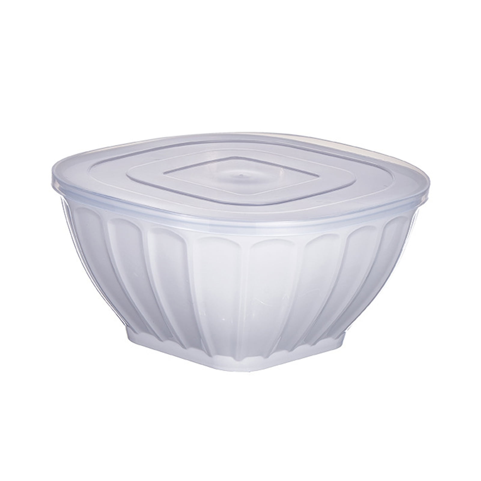 Hzsb Stackable Square Plastic Bowl with Lid Large Opening Space-saving ...