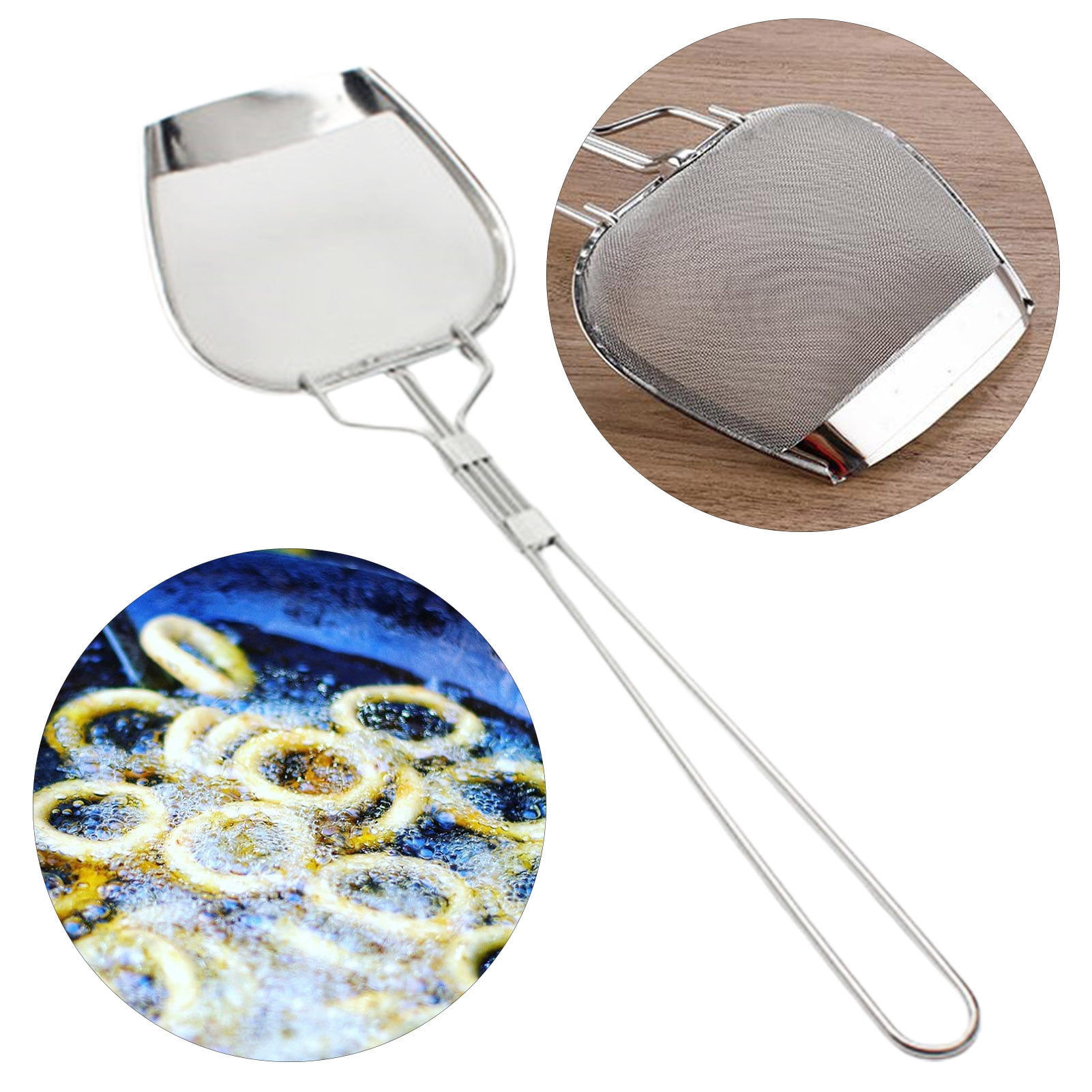 Hzsb Stainless Steel Filter Spatula Fine Mesh Anti-scalding Long Handle ...
