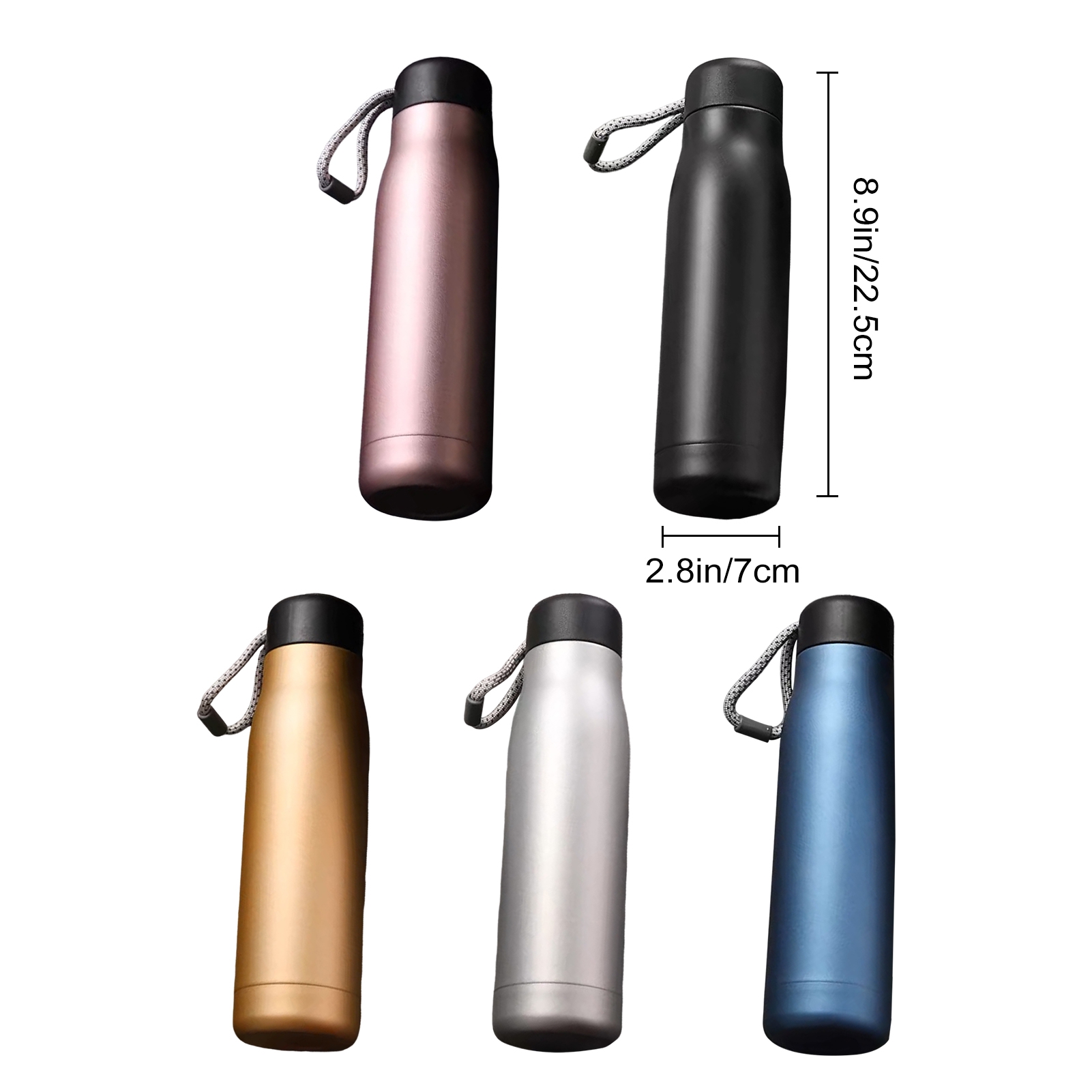 Hzsb Stainless Steel Vacuum Cup 420/550ml Insulated Water Bottle with Spiral Lid Leak-proof ...