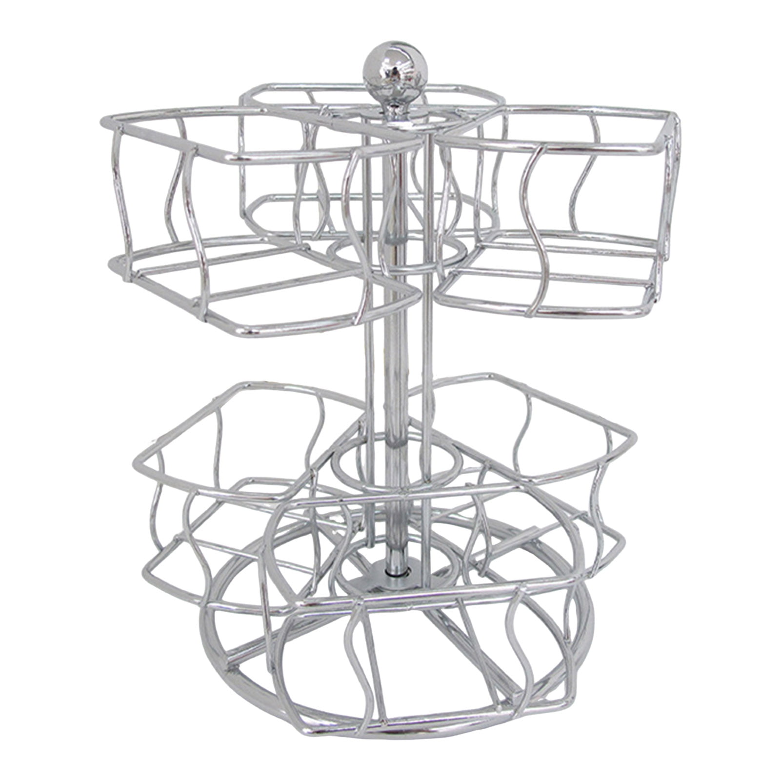 Hzsb Teabag Storage Rack 2 Tiers Rotary Hollow Iron with 6 Compartments ...