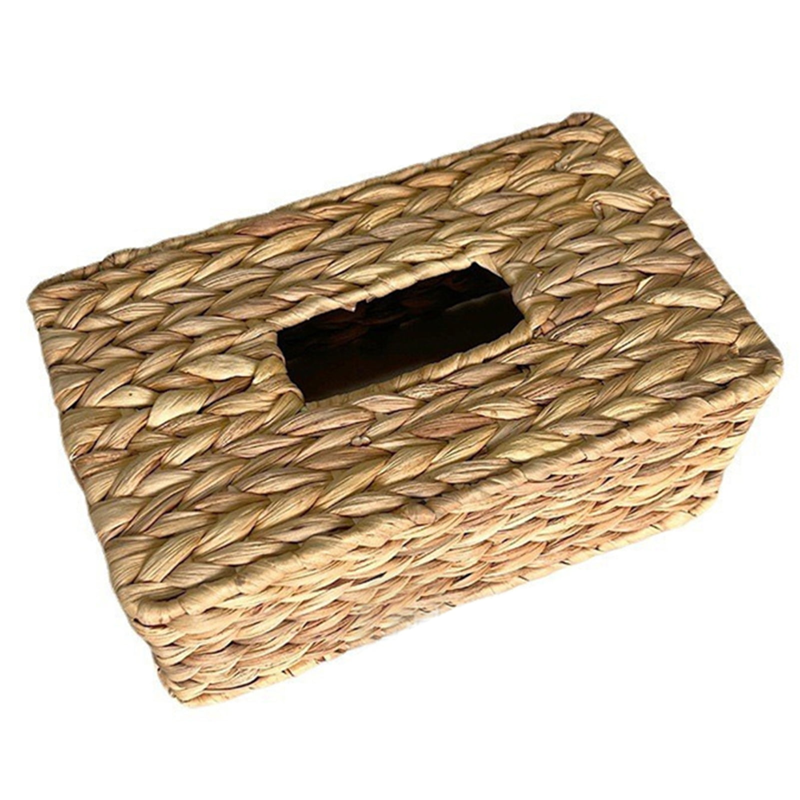 Hzsb Tissue Box Holder, Water Hyacinth, Handwoven Straw Basket, Natural Wicker Napkin Dispenser ...