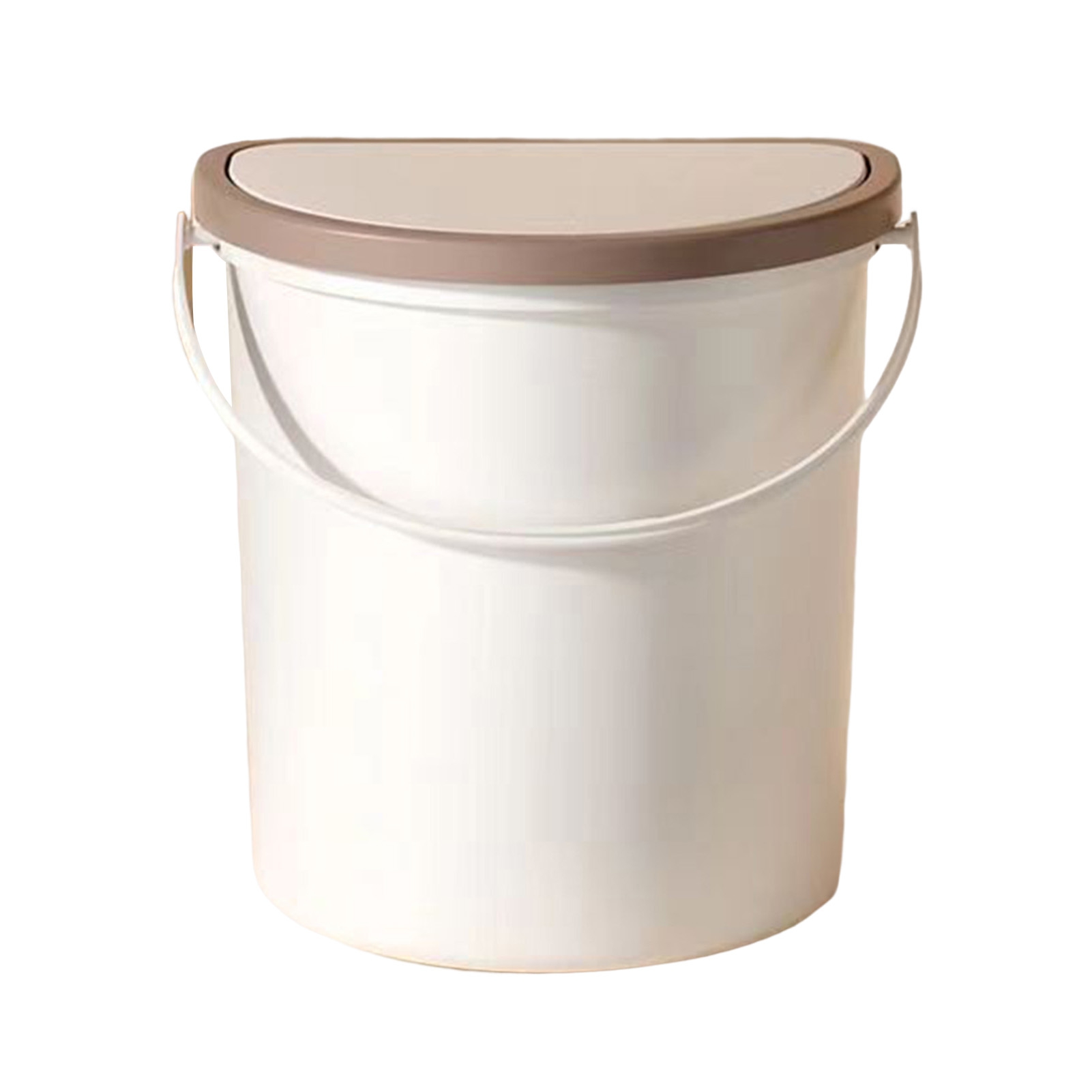 Hzsb Trash Can with Handle Wall Mounted Semi-Circular Wide Open Self ...