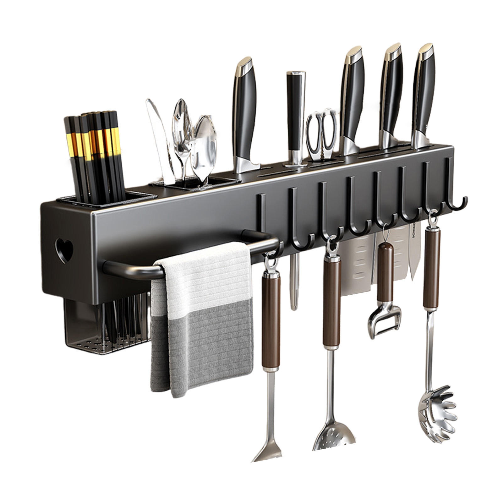 Hzsb Wall-Mounted Cutter Storage Rack Carbon Steel Cutter Holder ...