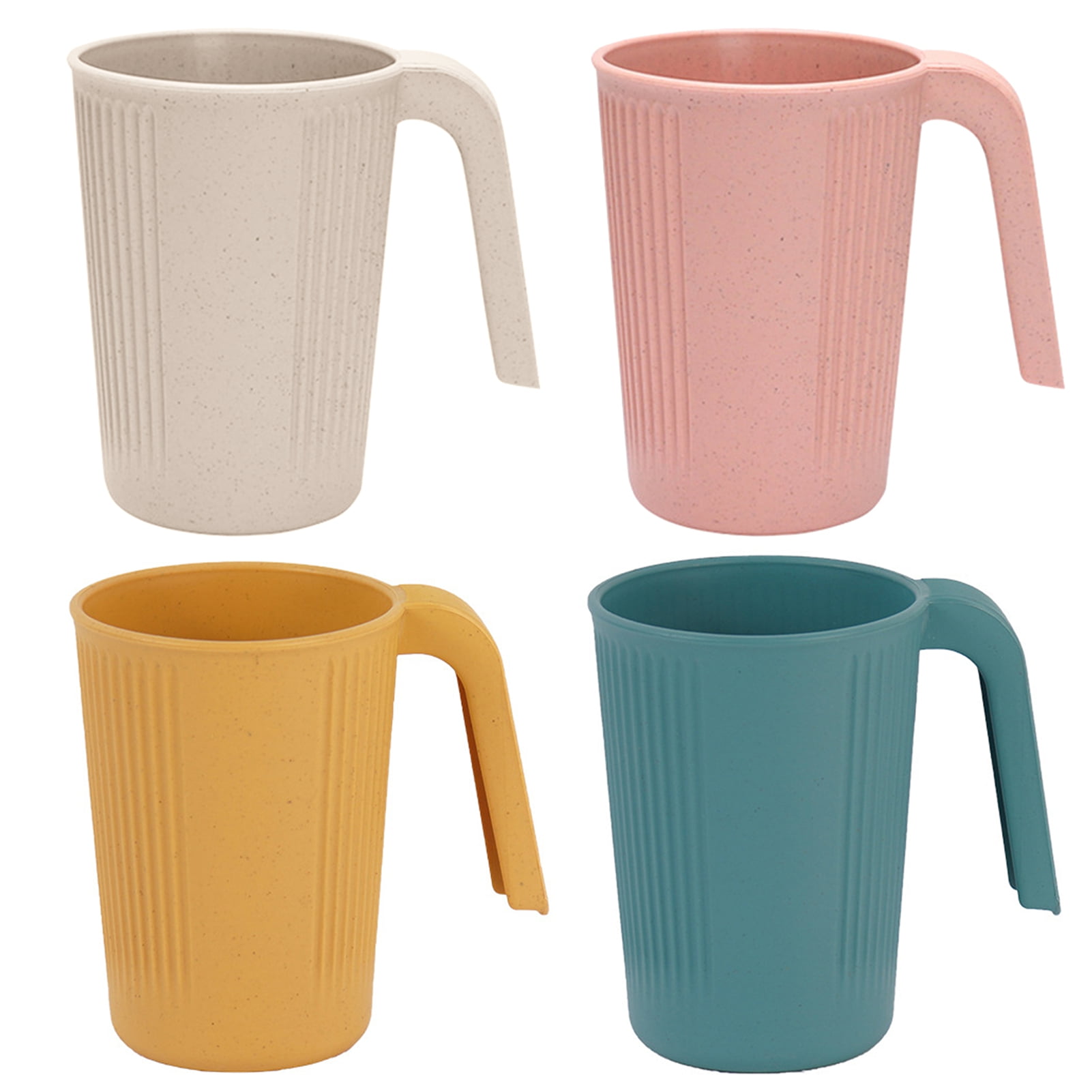 Hzsb Water Cup Set 4Pcs Unbreakable with Handles Vertical Line Design ...