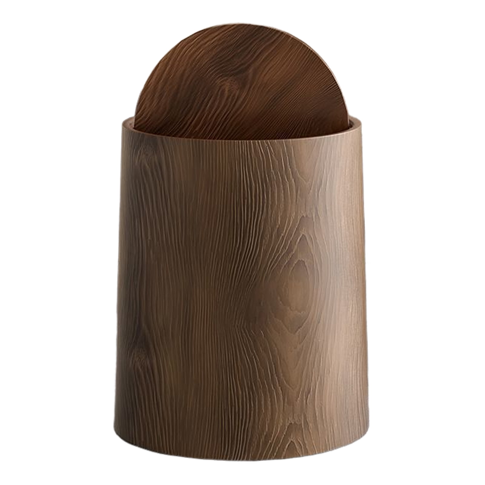 Hzsb Wood Grain Bathroom Trash Can with Swing Lid Large Capacity ...