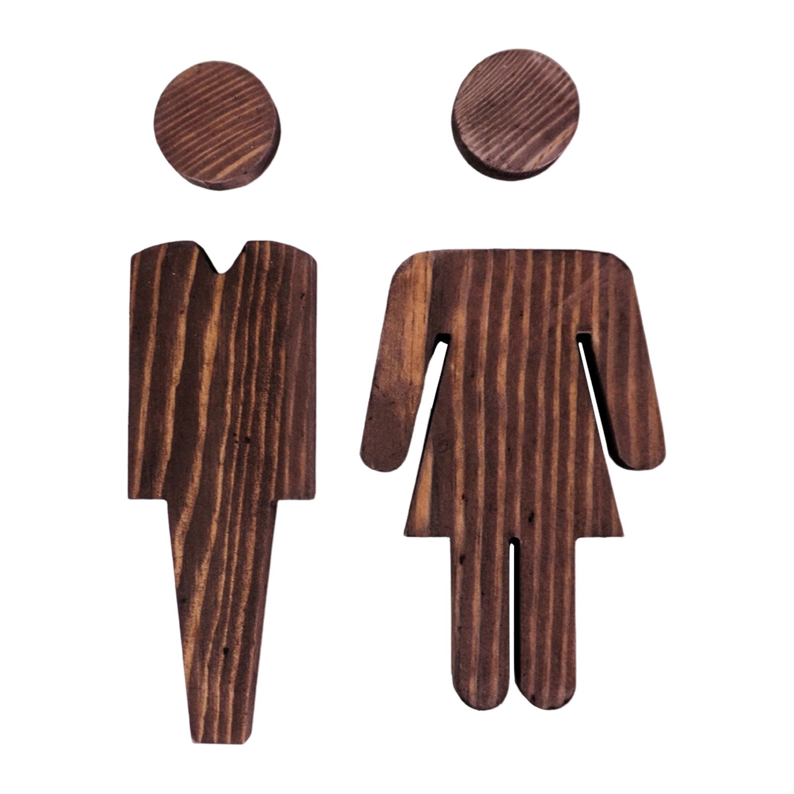Hzsb Wooden Toilet Sign Self-Adhesive WC Door Plate Men And Women Hot ...