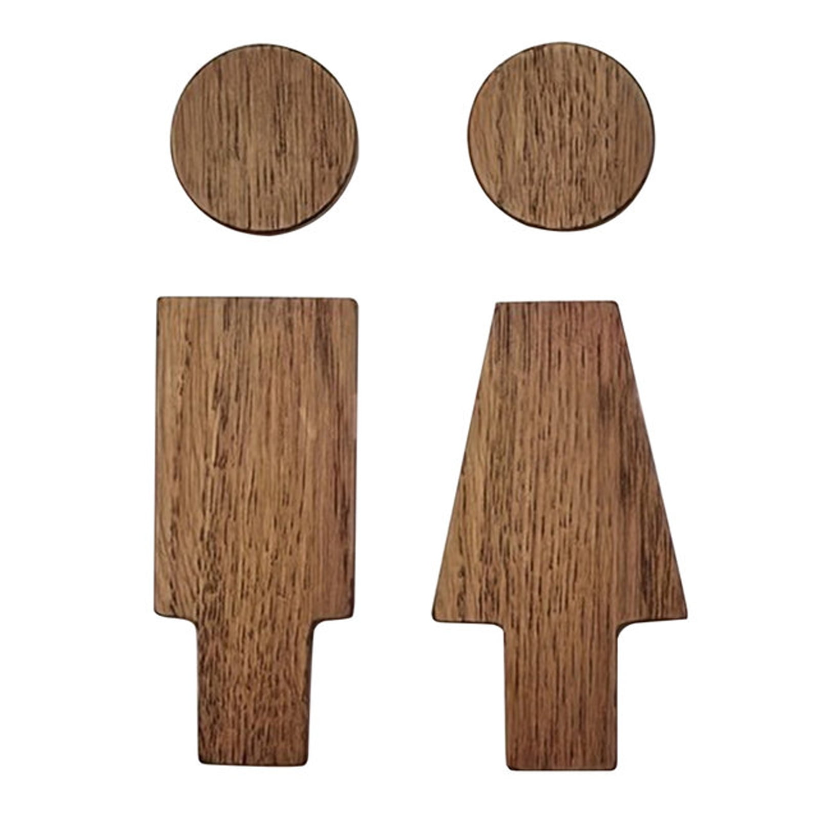 Hzsb Wooden Toilet Sign Self-Adhesive WC Door Plate Men And Women Hot ...