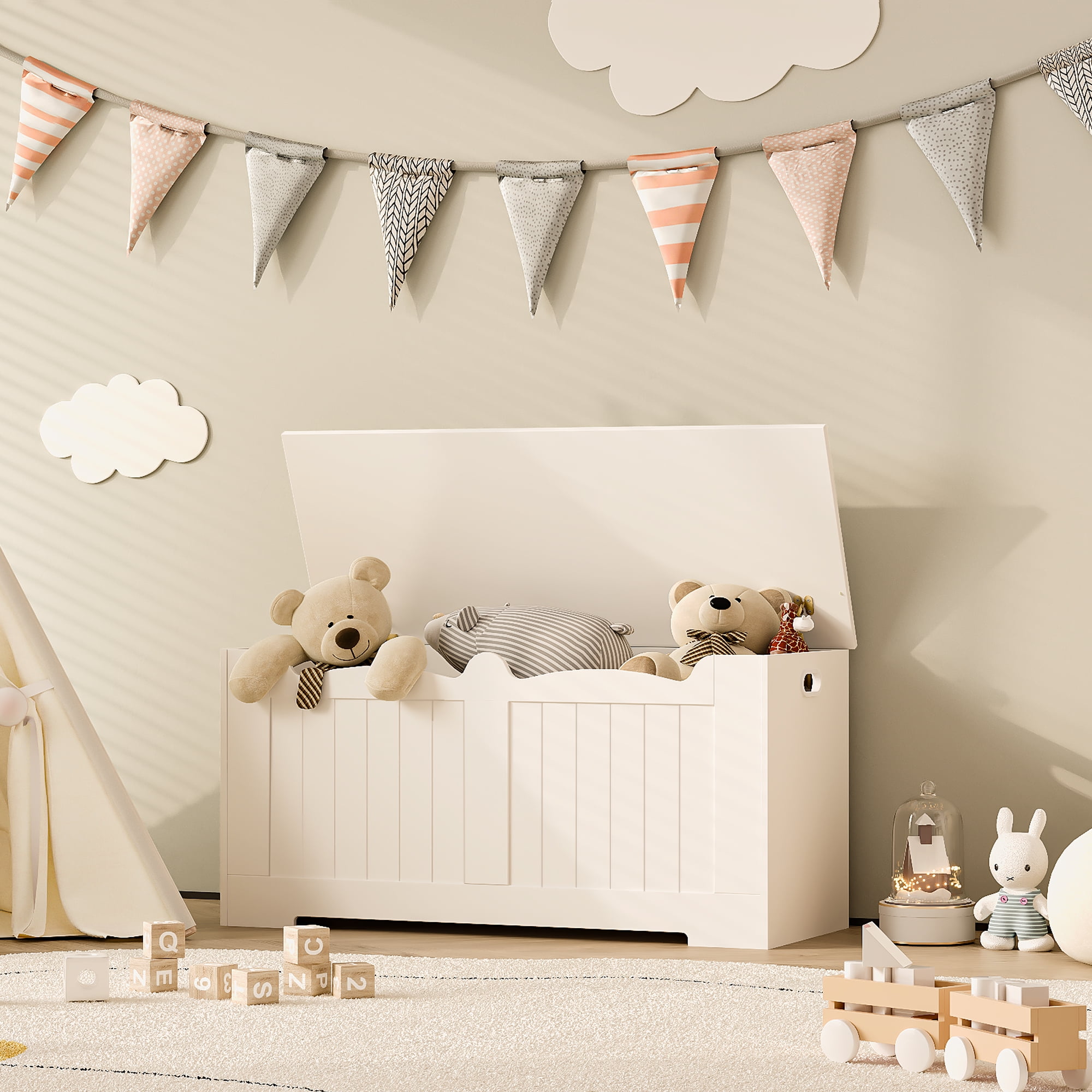 Hzuaneri Indoor Furniture Storage Chest, Bedroom Box, Lift-Top Trunk ...