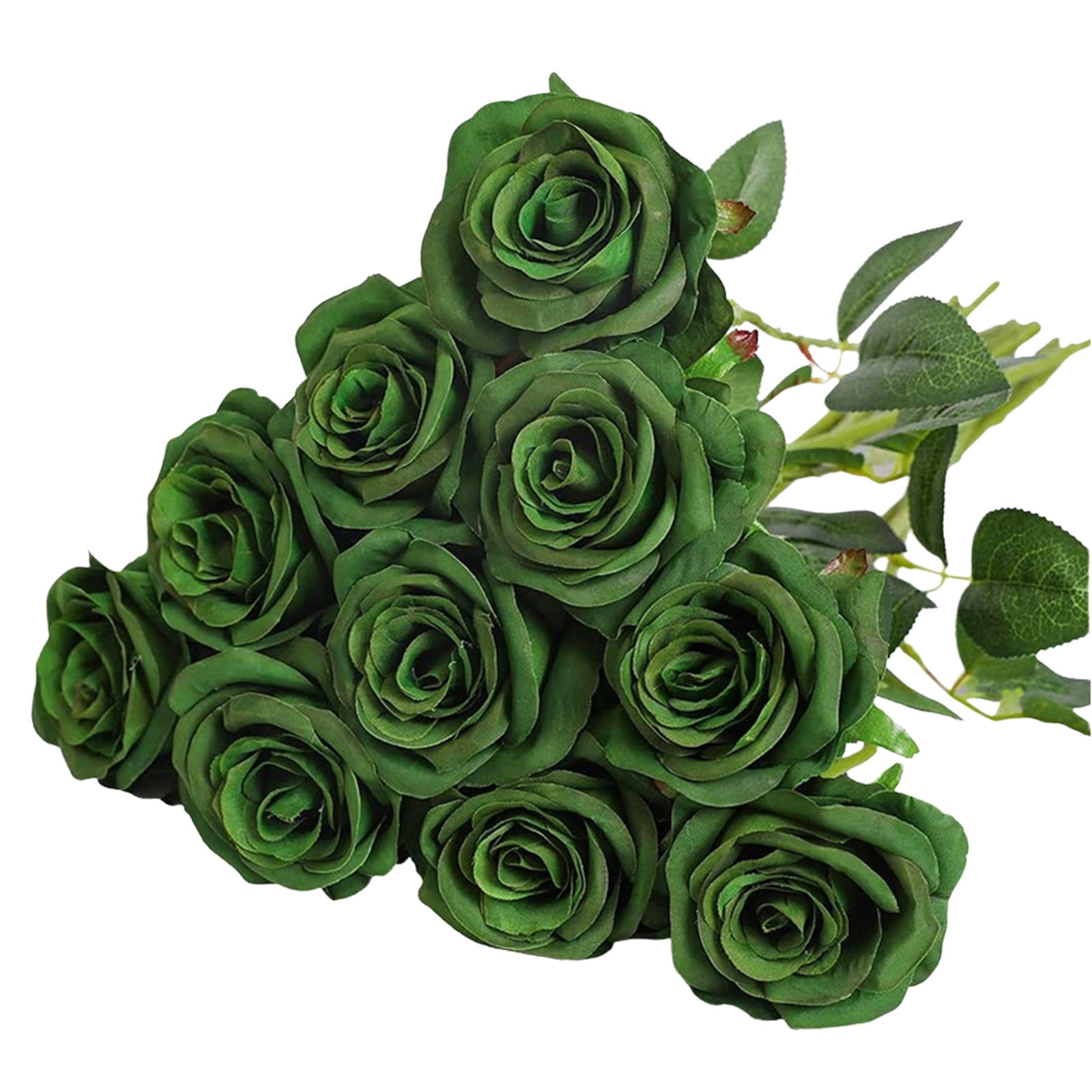 HzyK Elegant Artificial Red Roses Bouquet Realistic Silk Flowers Home ...