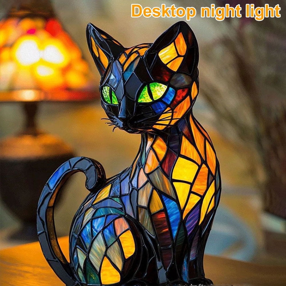HzyK Novelty Cat lamp,Cats Series Art Night Light,Vintage Pet Cats ...
