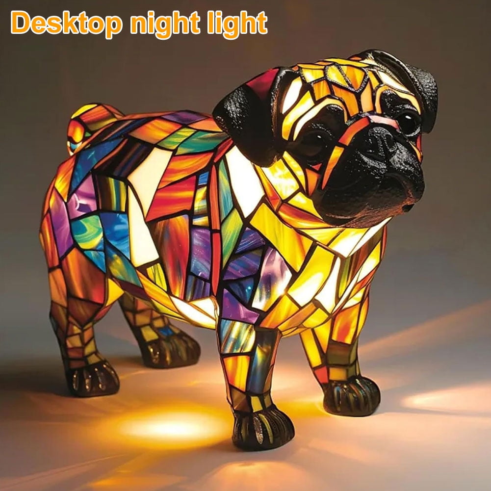 HzyK Pug Lamp, Novelty Dog lamp, Dogs Series Art Night Light, Vintage ...