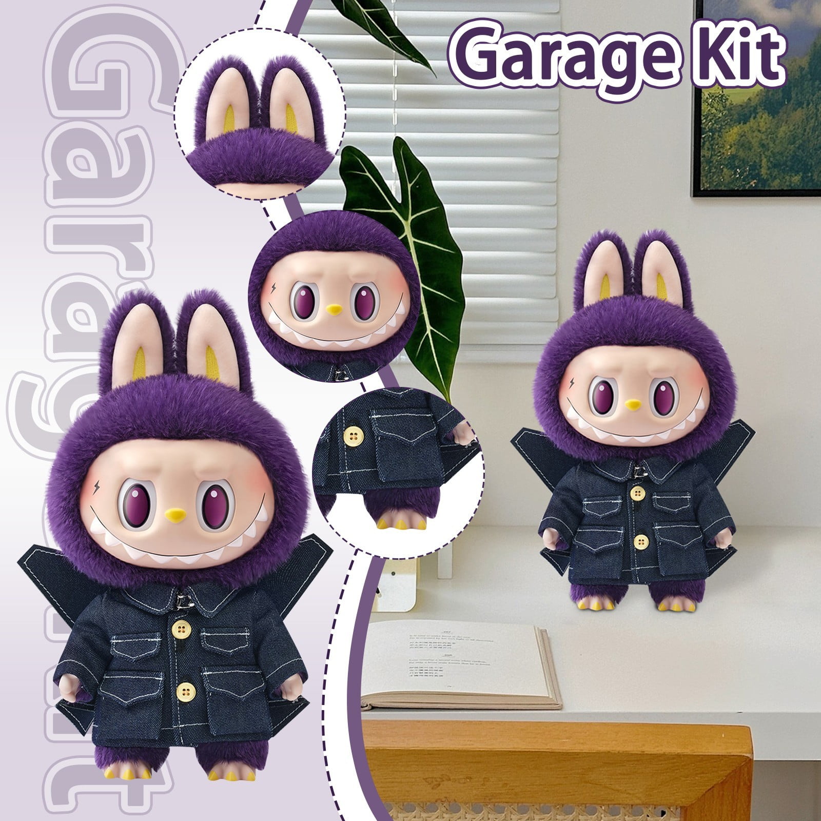 Hzyk Popmart Labubu Keychain Labubu Pop Mart Keychain Adorable Purple ...