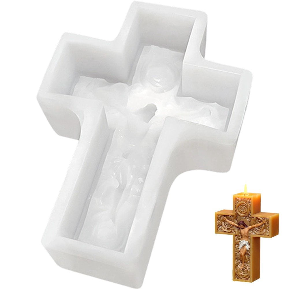 Hzzsbu Cross Flower Rose Silicone Molds, Silicone Epoxy Casting Mould ...