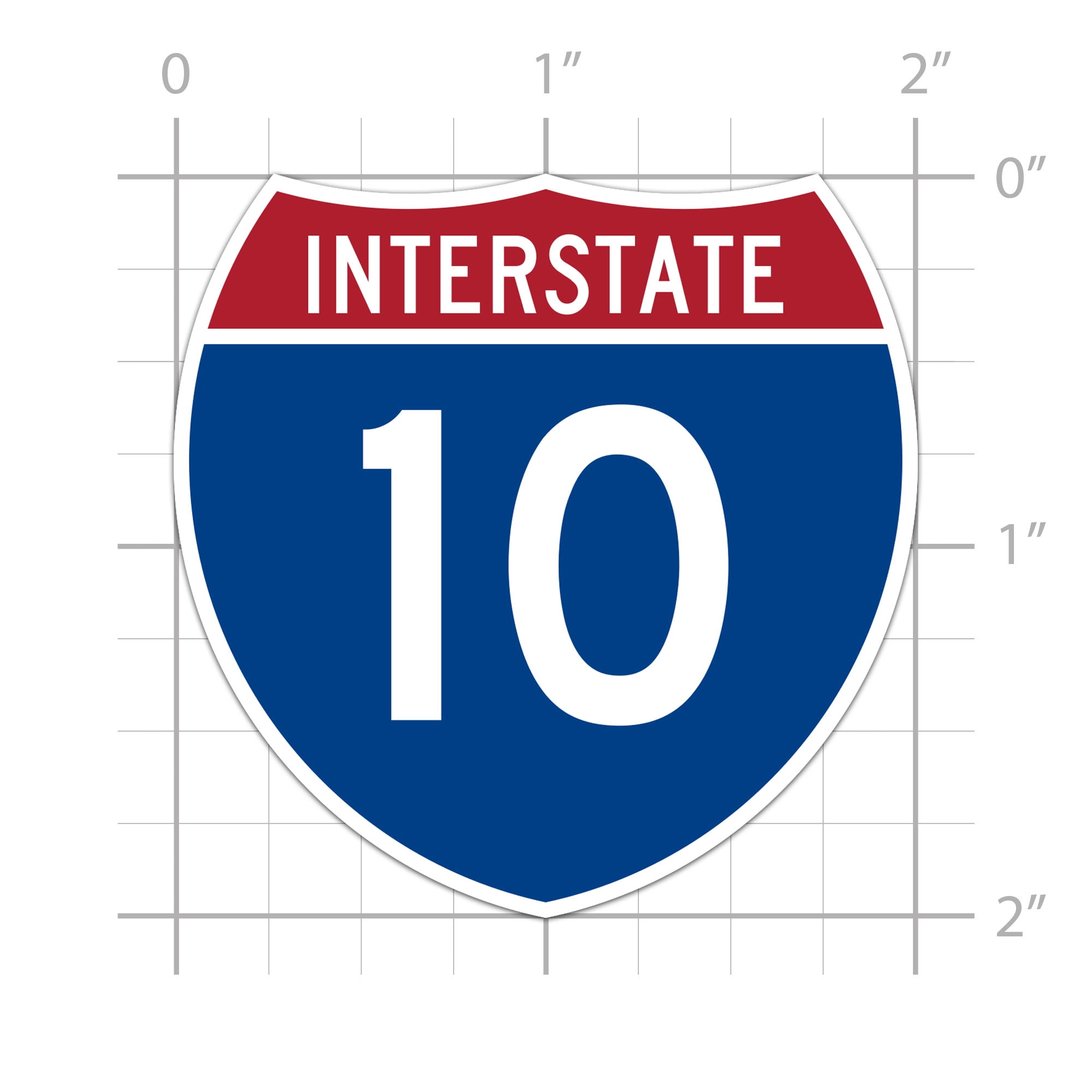 I-10 Interstate 10 Sign Sticker for water bottle phone tumbler hard hat ...