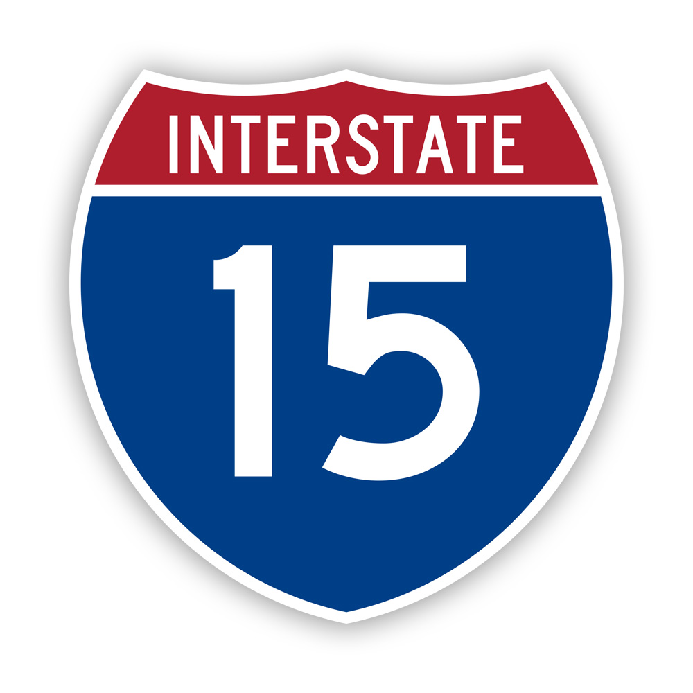I-15 Interstate 15 Sign Sticker Decal - Self Adhesive Vinyl ...