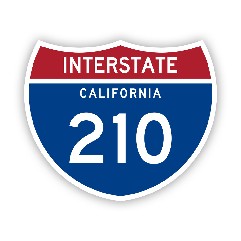 I-210 Interstate 210 Sign Sticker Decal - Self Adhesive Vinyl ...