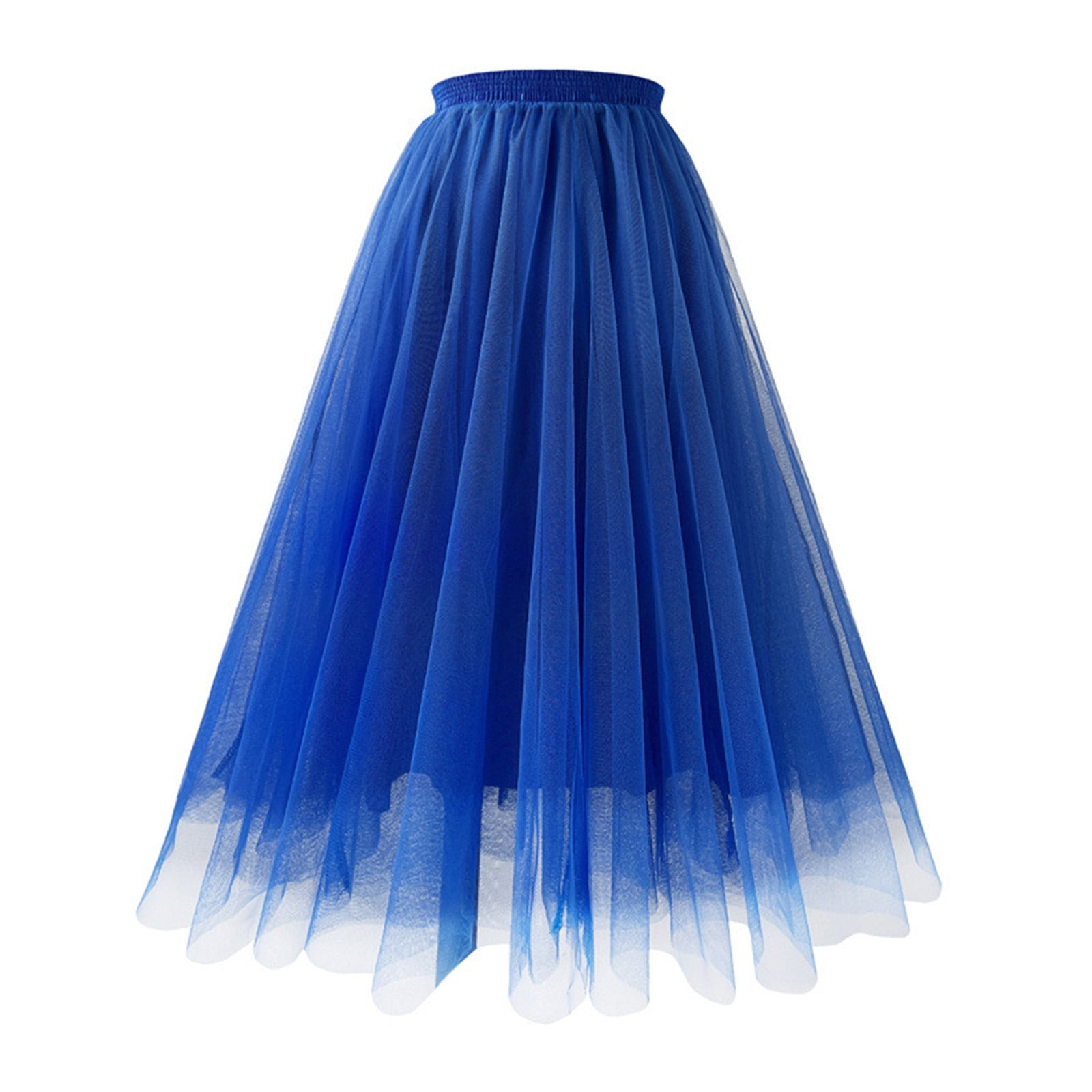 I 366 Royal Blue Loose Fit Skort For Women Maxi Long Midi Knee Length Formal Prom Party Evening
