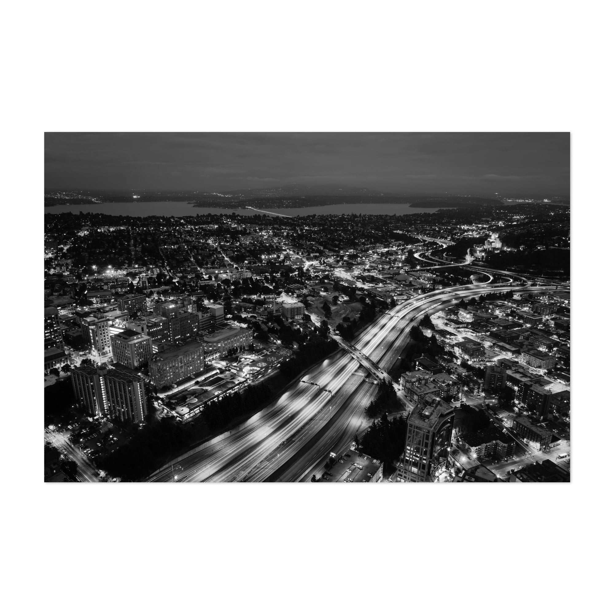 I-5 B&W - Seattle Washington Photography City Black and White Skyline ...